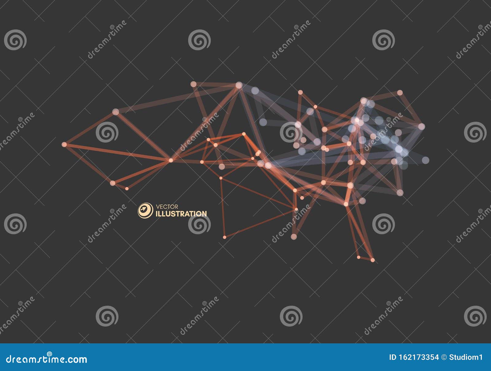 3d Connection Structure. Futuristic Technology Style Stock Vector ...