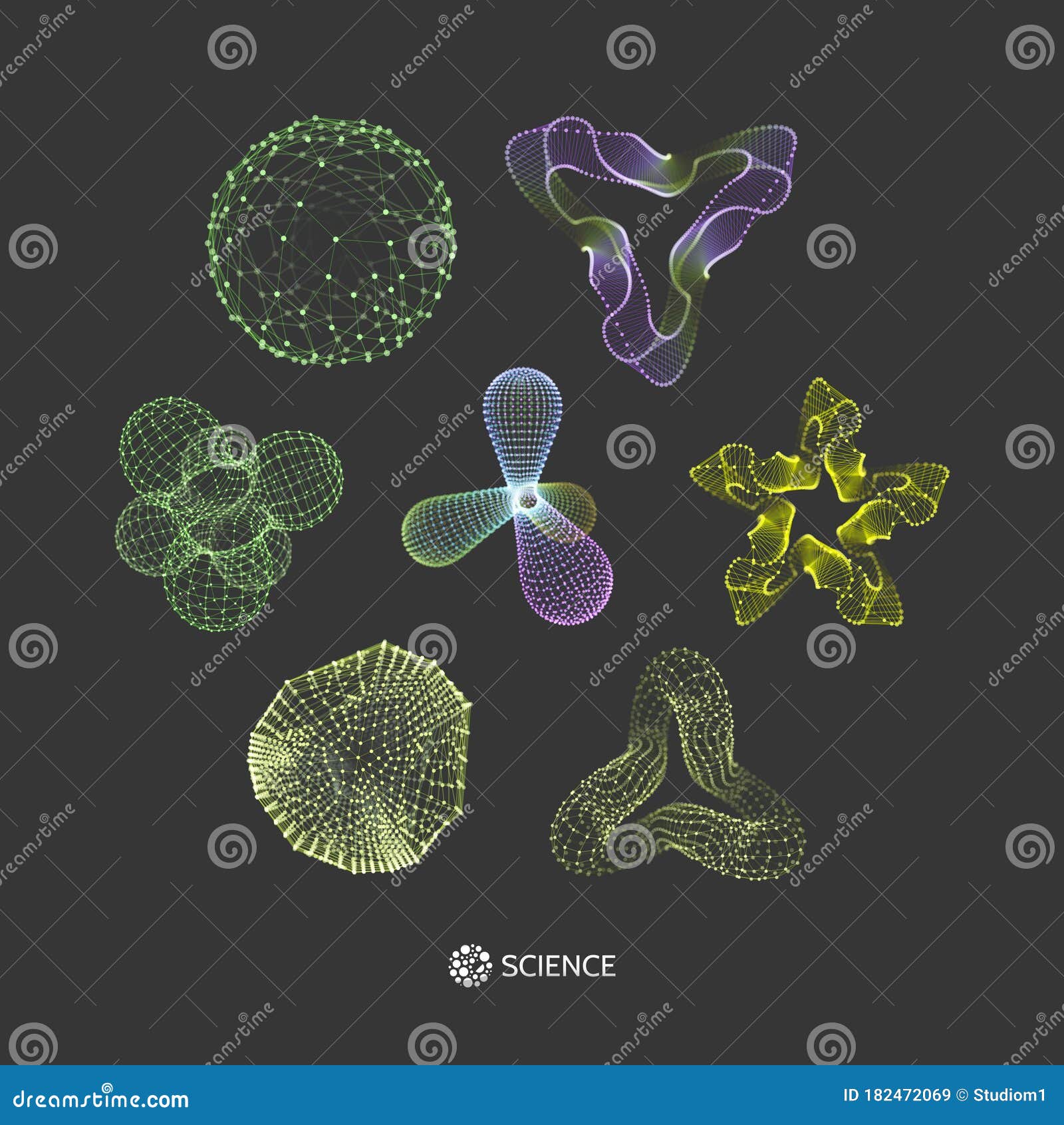 3D Connection Structure. Vector Illustration for Science or Education ...