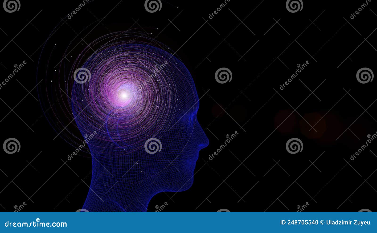 3d Consciousness, Mind, Brain Background. Abstract Colored Sphere in ...