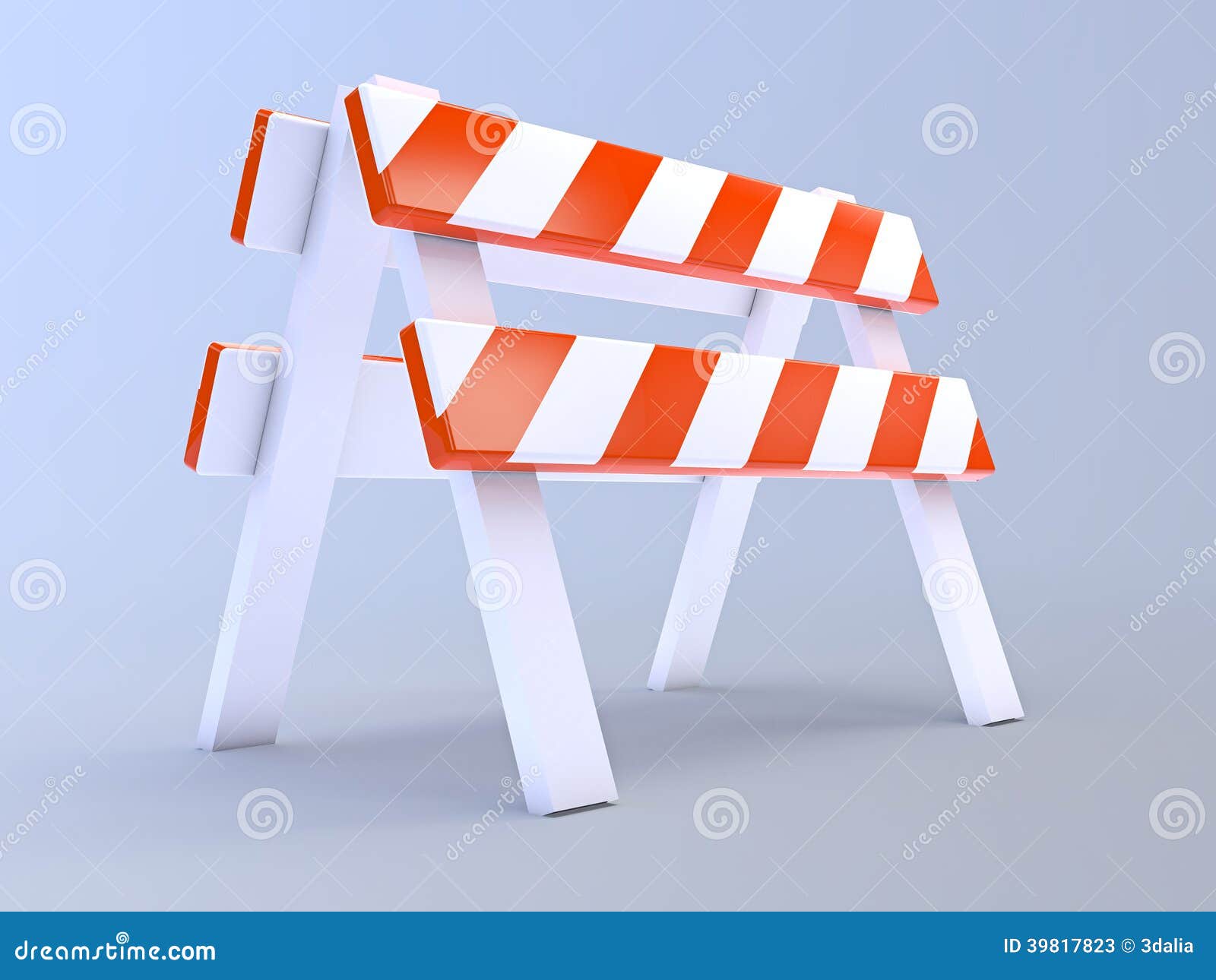 3d Construction barrier stock illustration. Illustration of barrier ...