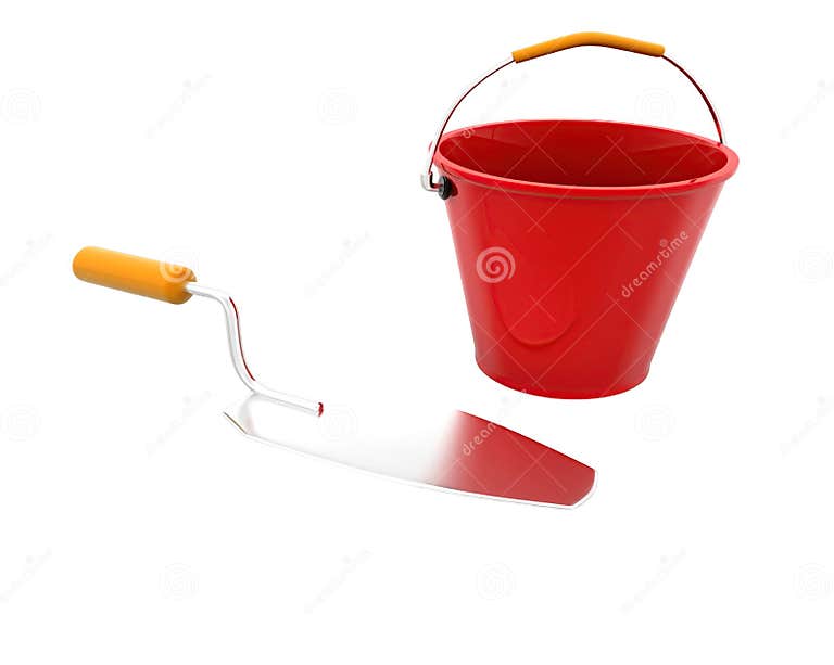3d Construction Tool with Bucket Concept Stock Illustration ...