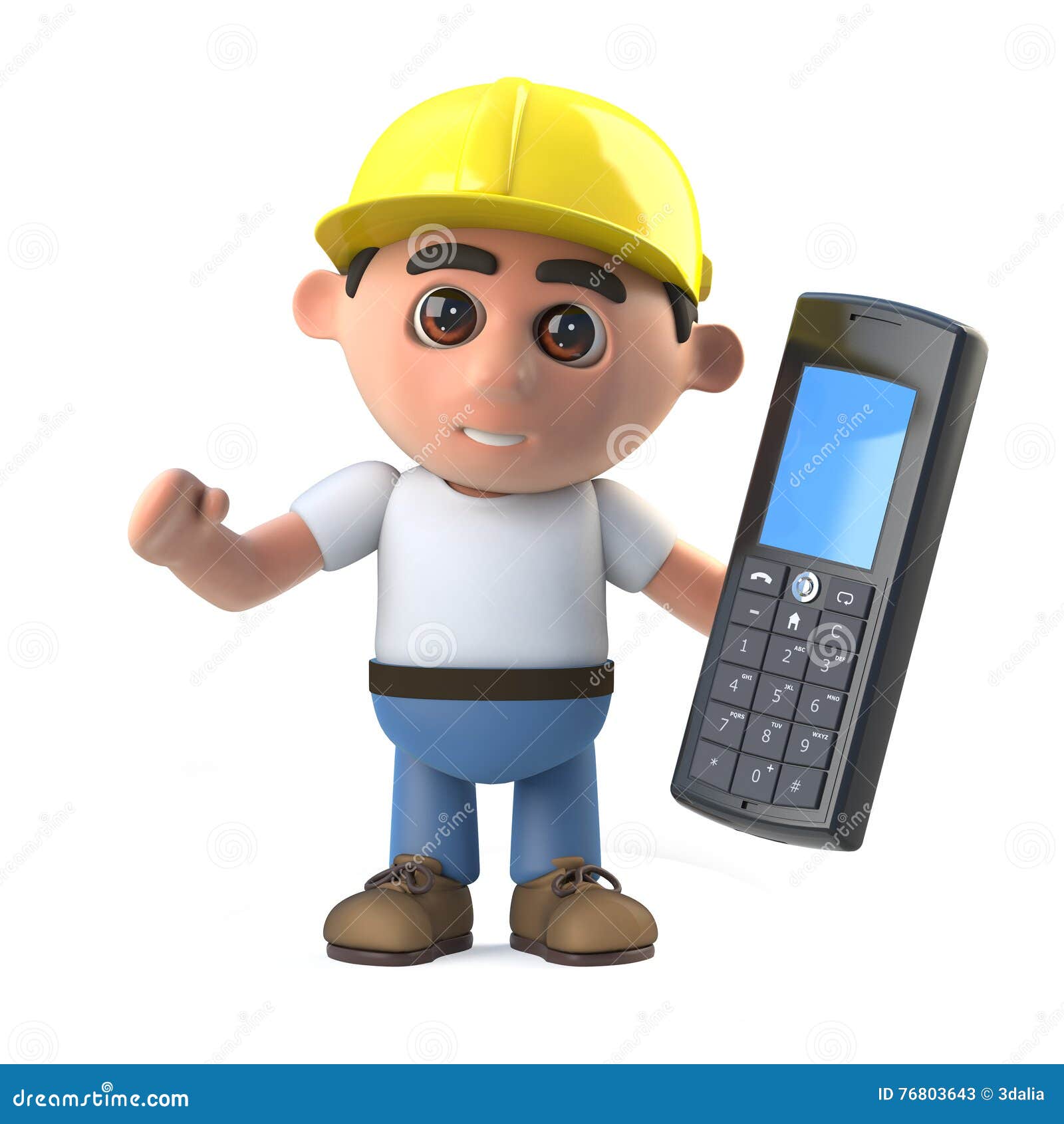 Workman Using Cell Phone Stock Illustrations – 7 Workman Using Cell ...