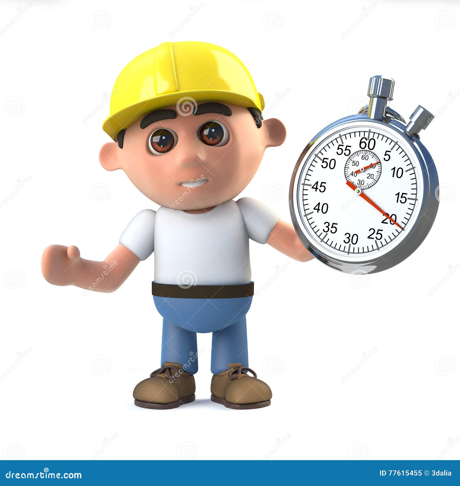 3d Construction Worker Times the Event Stock Vector - Illustration of ...