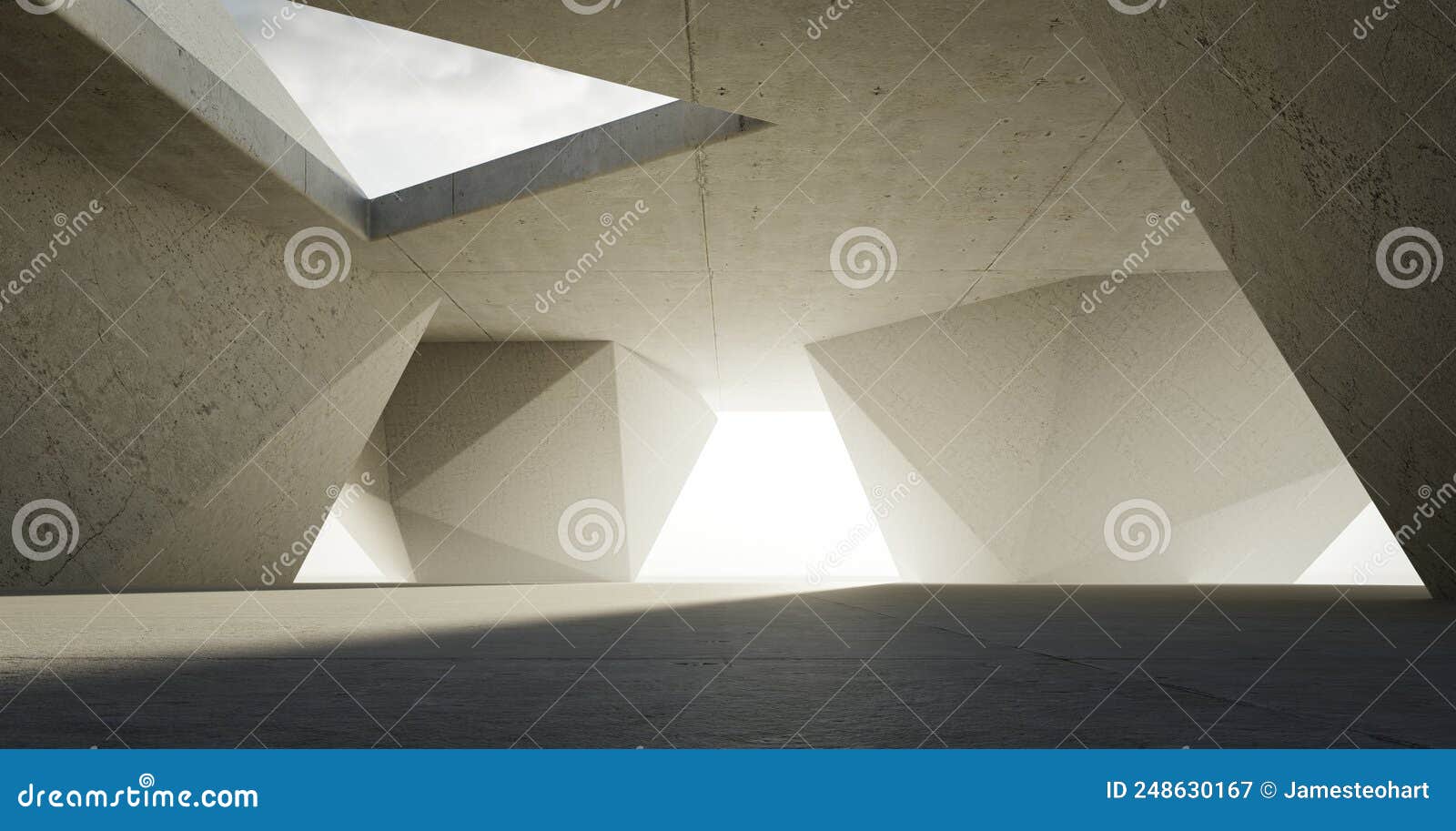 3d Contemporary Triangle Shape Design Building Interior Stock ...