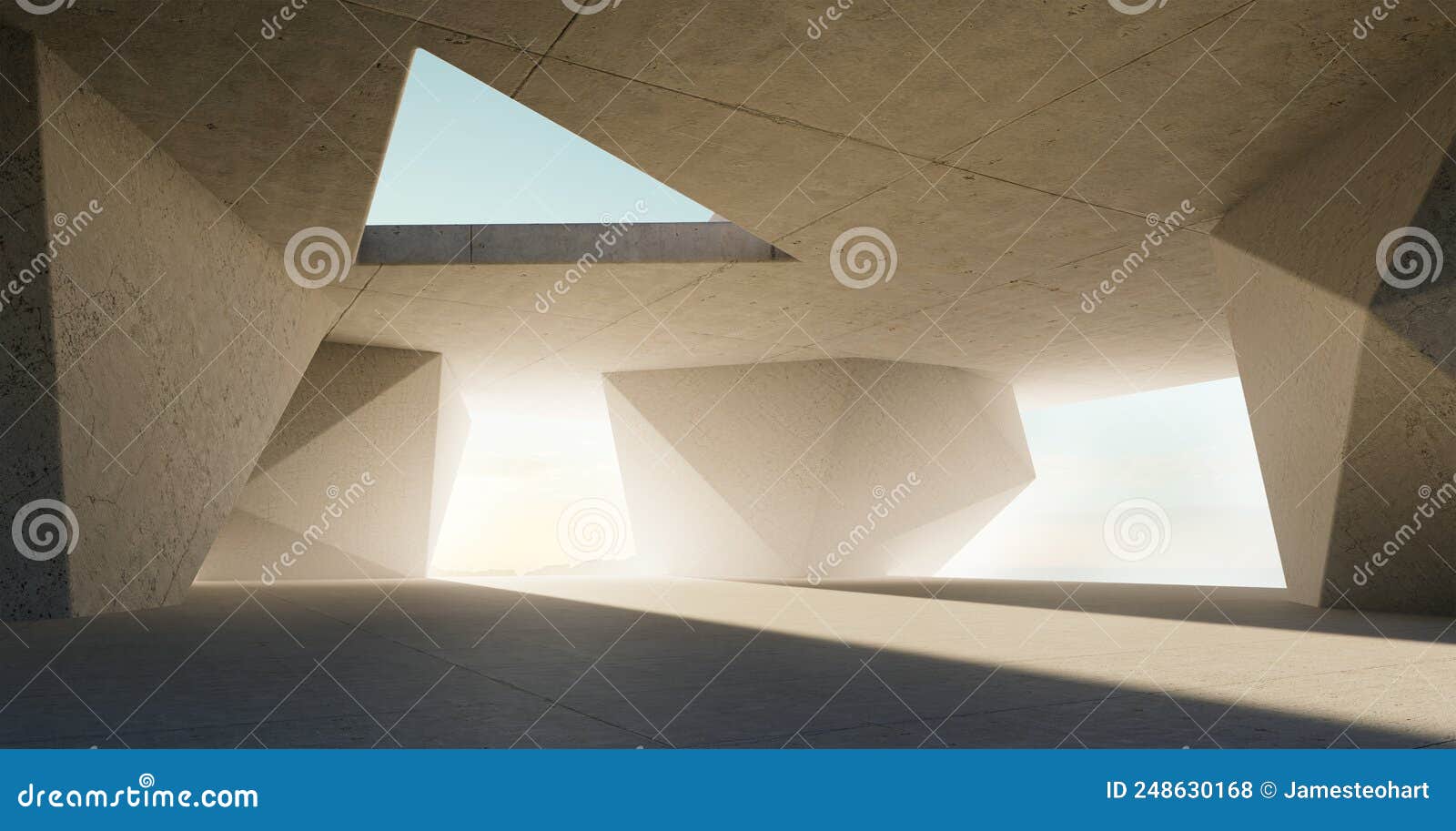 3d Contemporary Triangle Shape Design Building Interior Stock ...