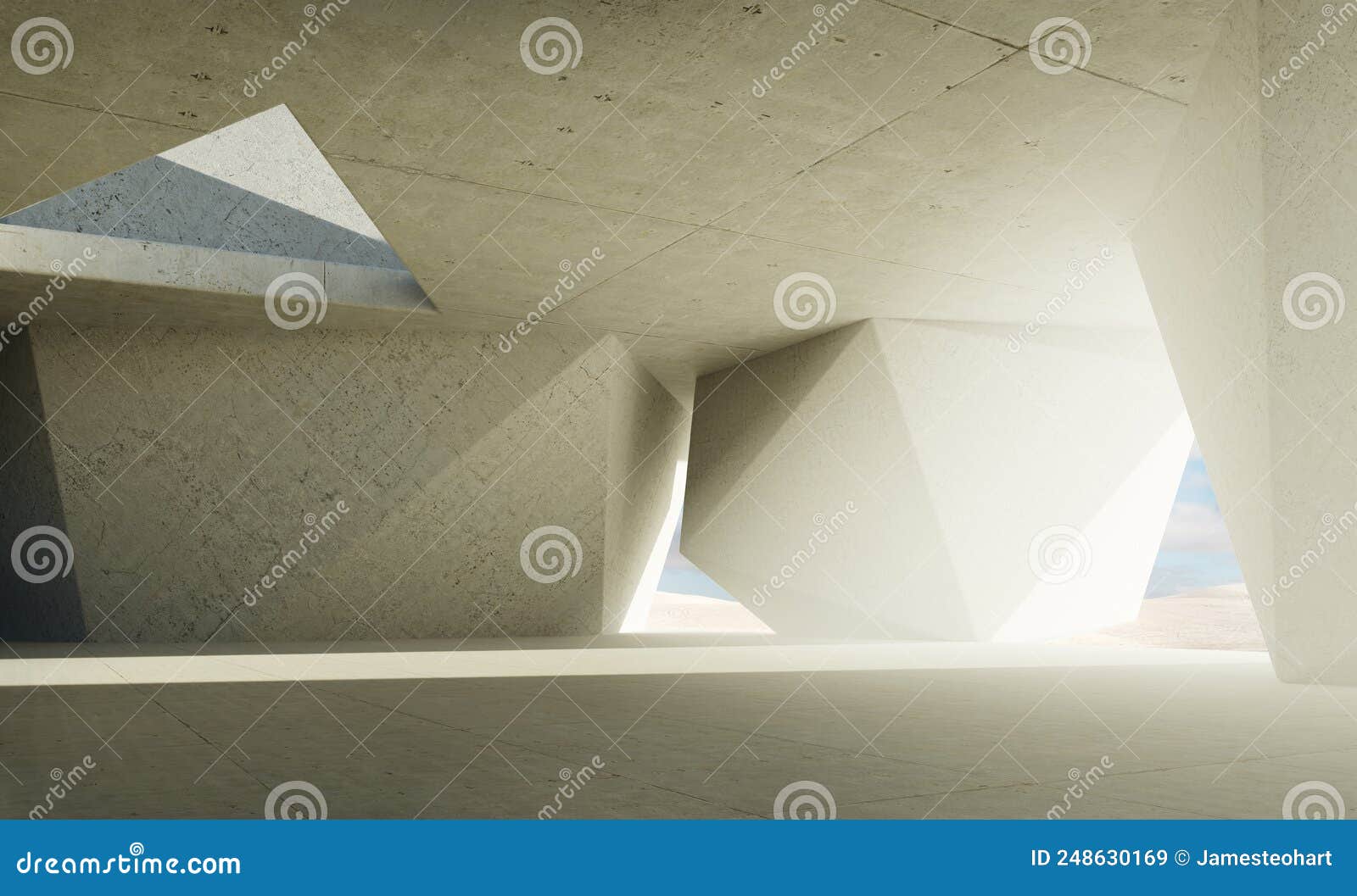 3d Contemporary Triangle Shape Design Building Interior Stock ...