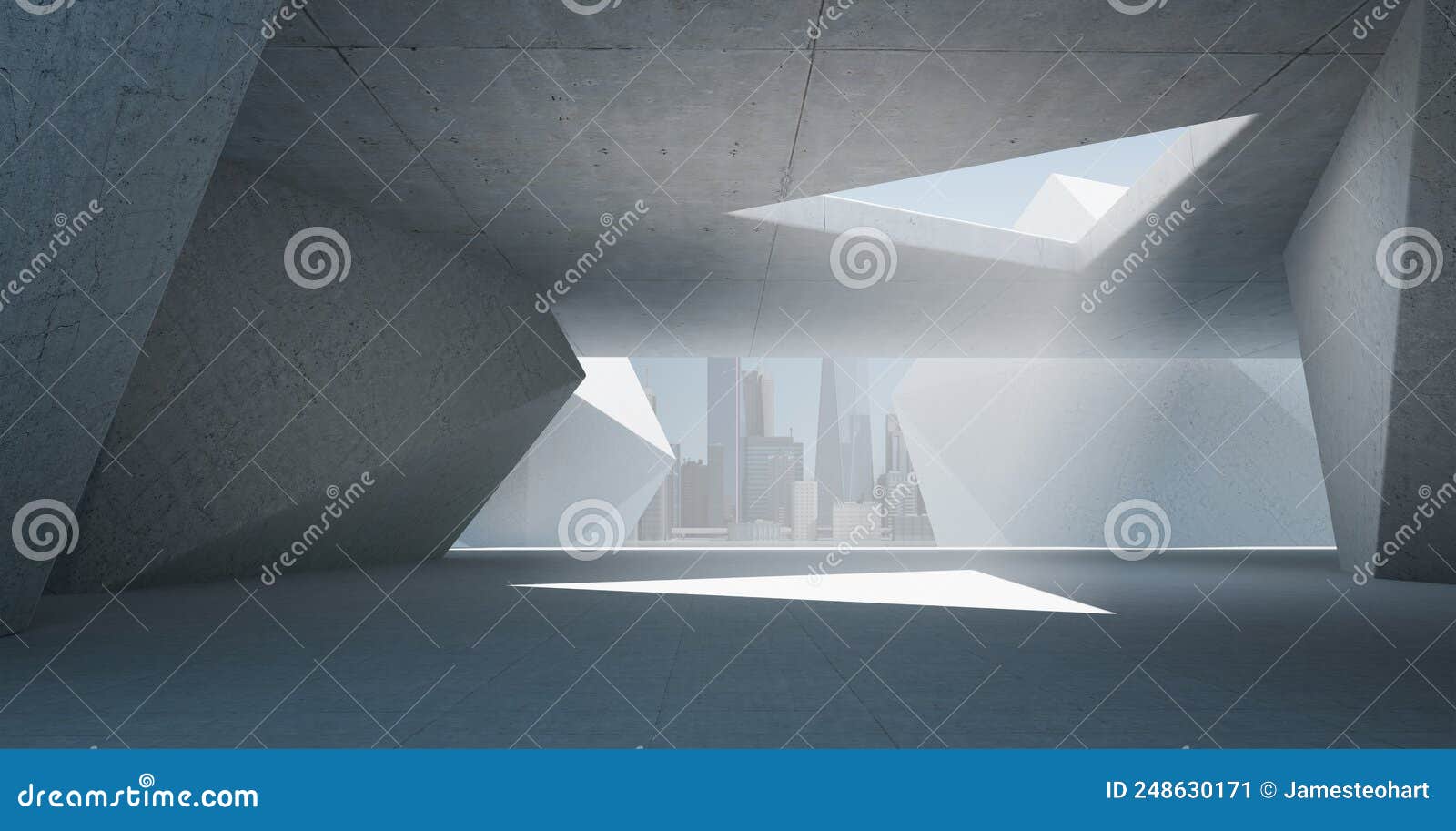 3d Contemporary Triangle Shape Design Building Interior Stock ...