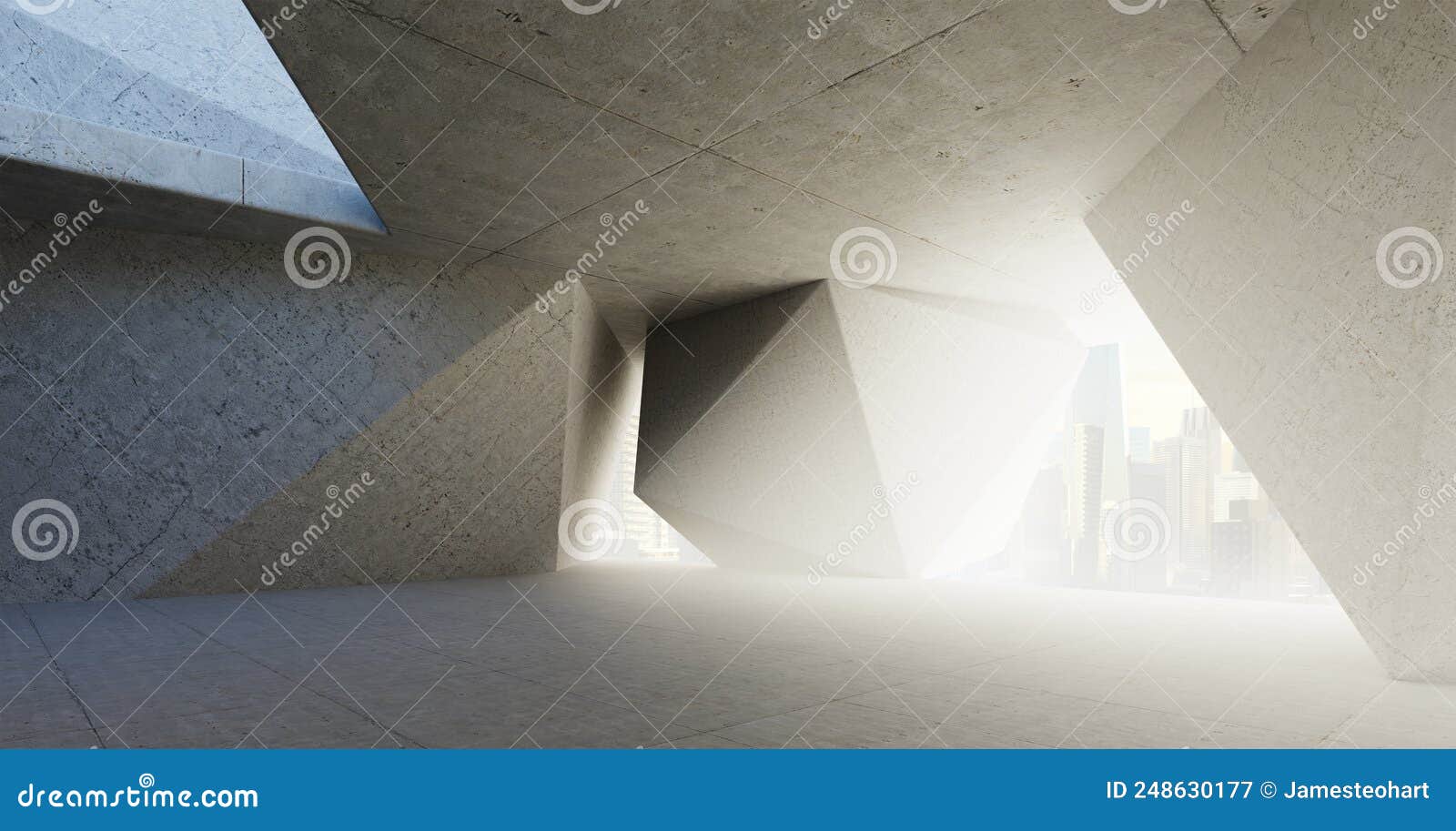 3d Contemporary Triangle Shape Design Building Interior Stock ...