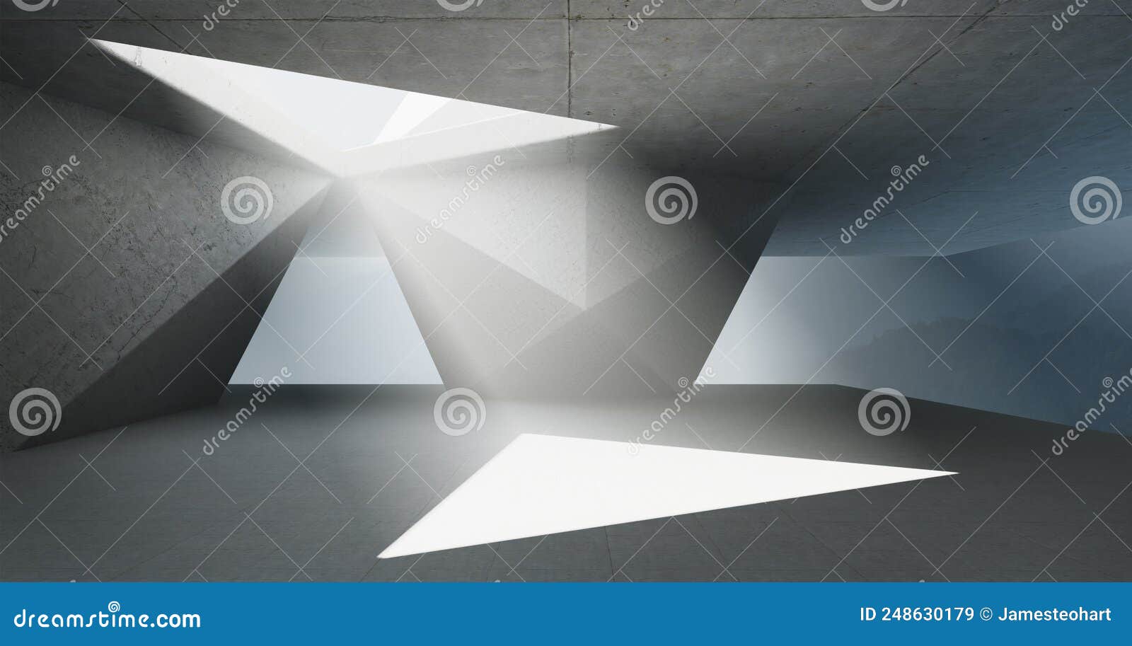 3d Contemporary Triangle Shape Design Building Interior Stock ...