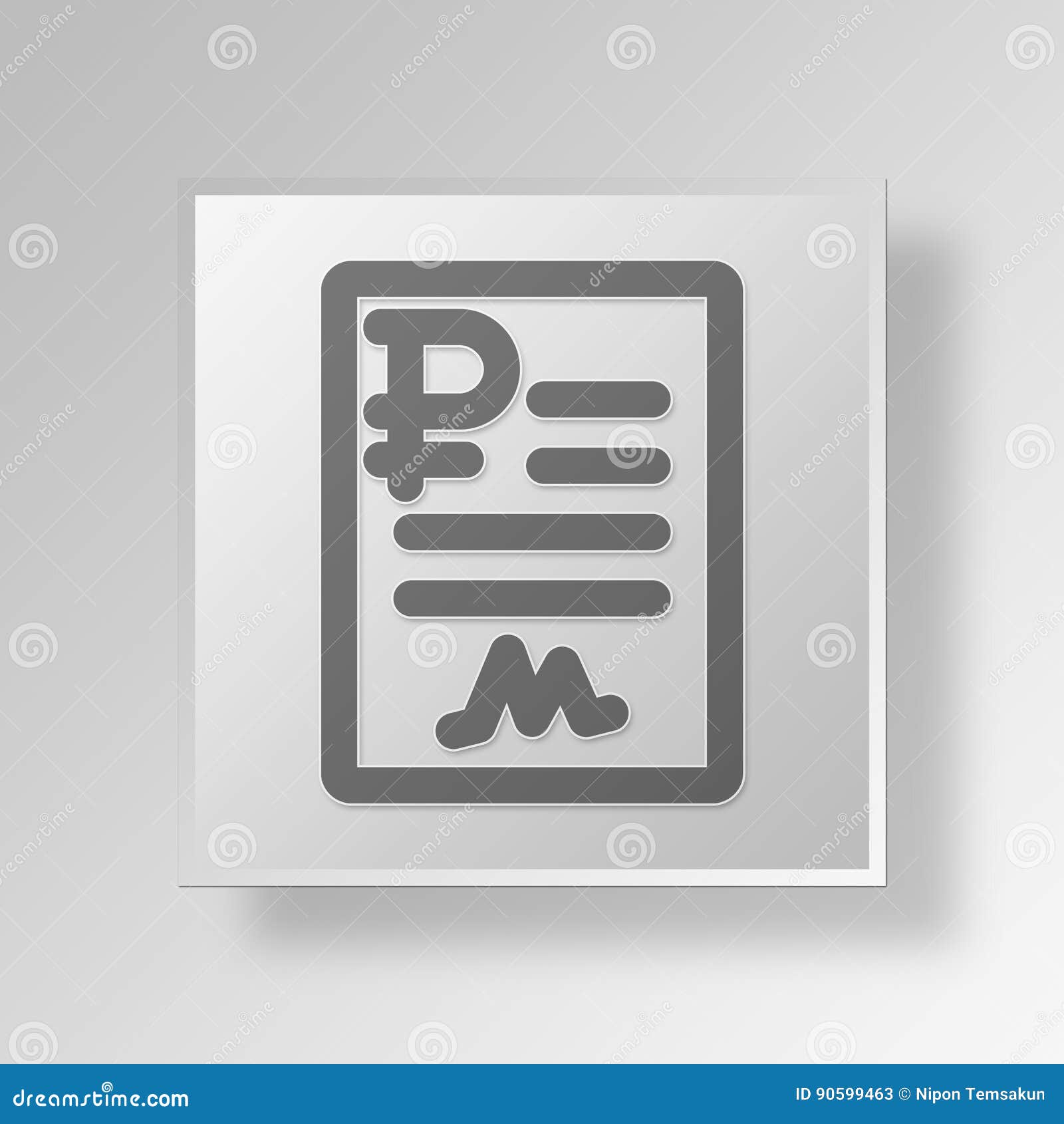 3D Contract Icon Business Concept Stock Illustration - Illustration of ...