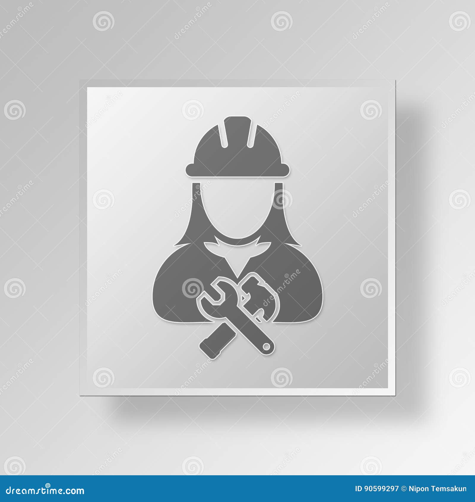3D Contractor Icon Business Concept Stock Illustration - Illustration ...