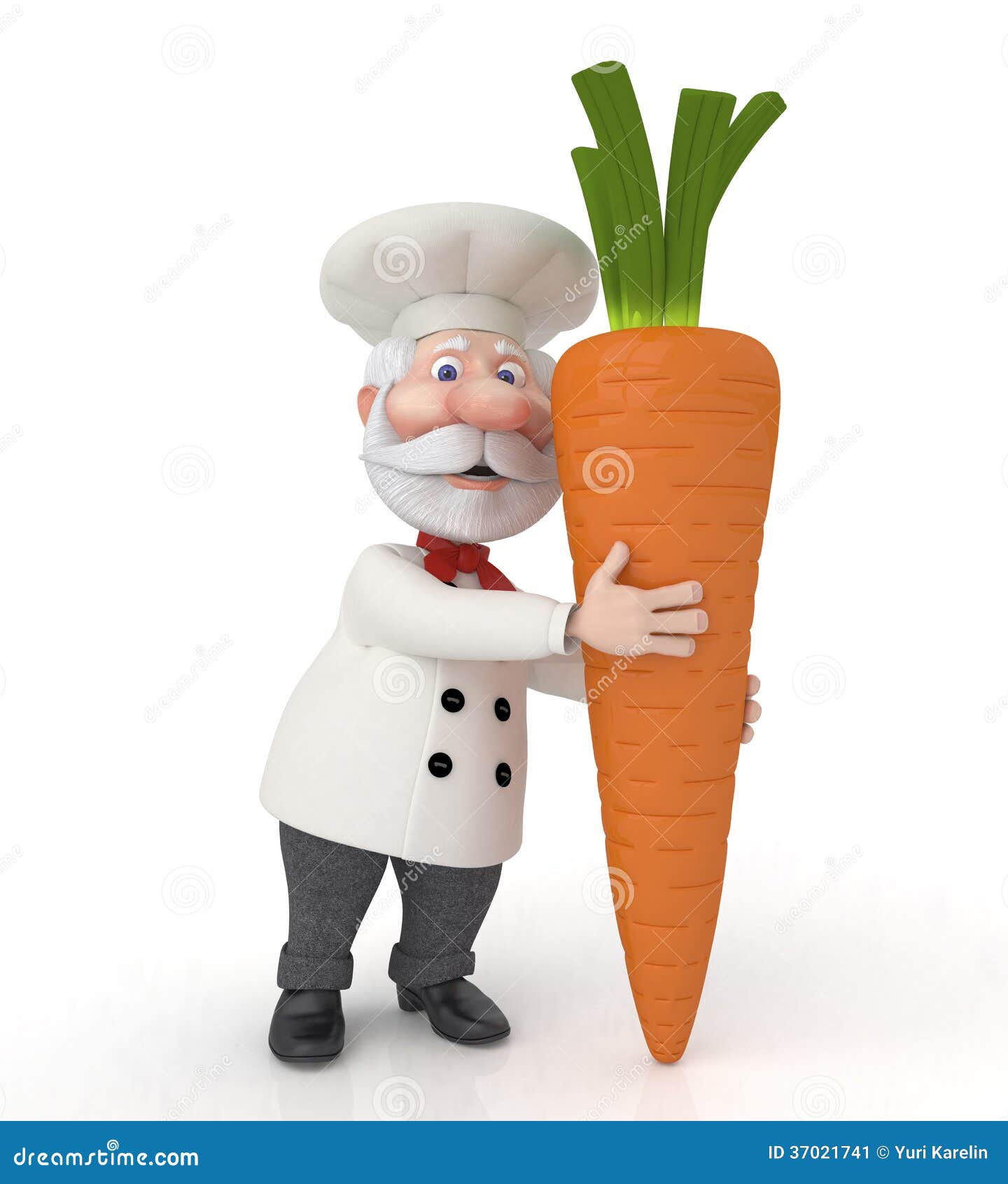 The 3D cook with carrot. stock illustration. Illustration of ...