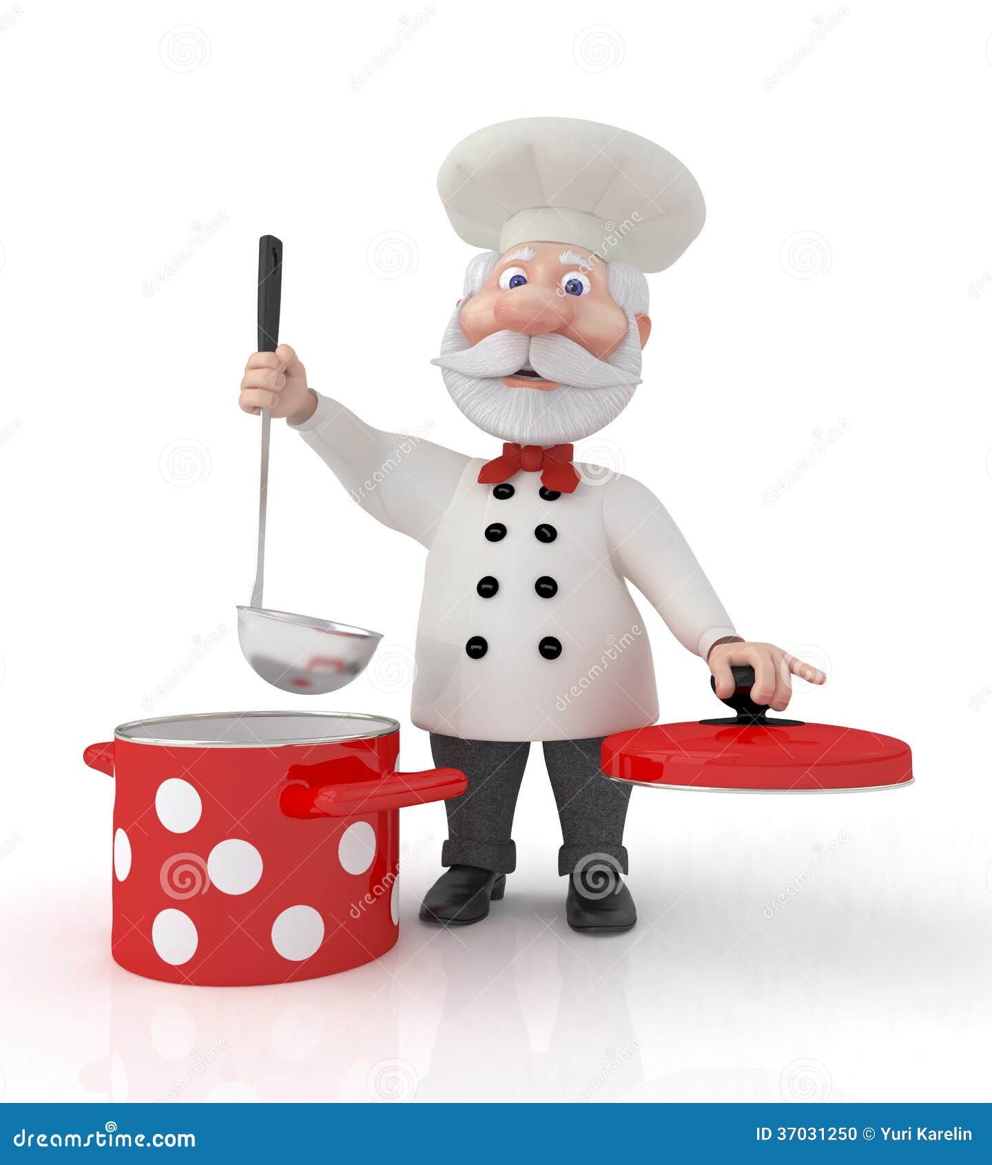 The 3D cook with a pan. stock illustration. Illustration of vertical ...