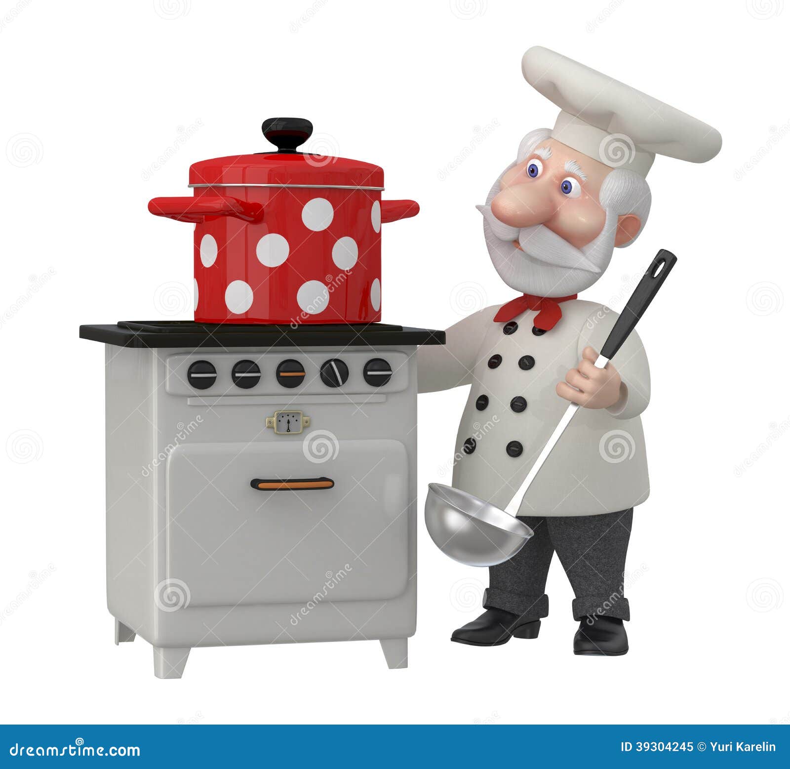 The 3D cook with a pan. stock illustration. Illustration of lifestyle ...