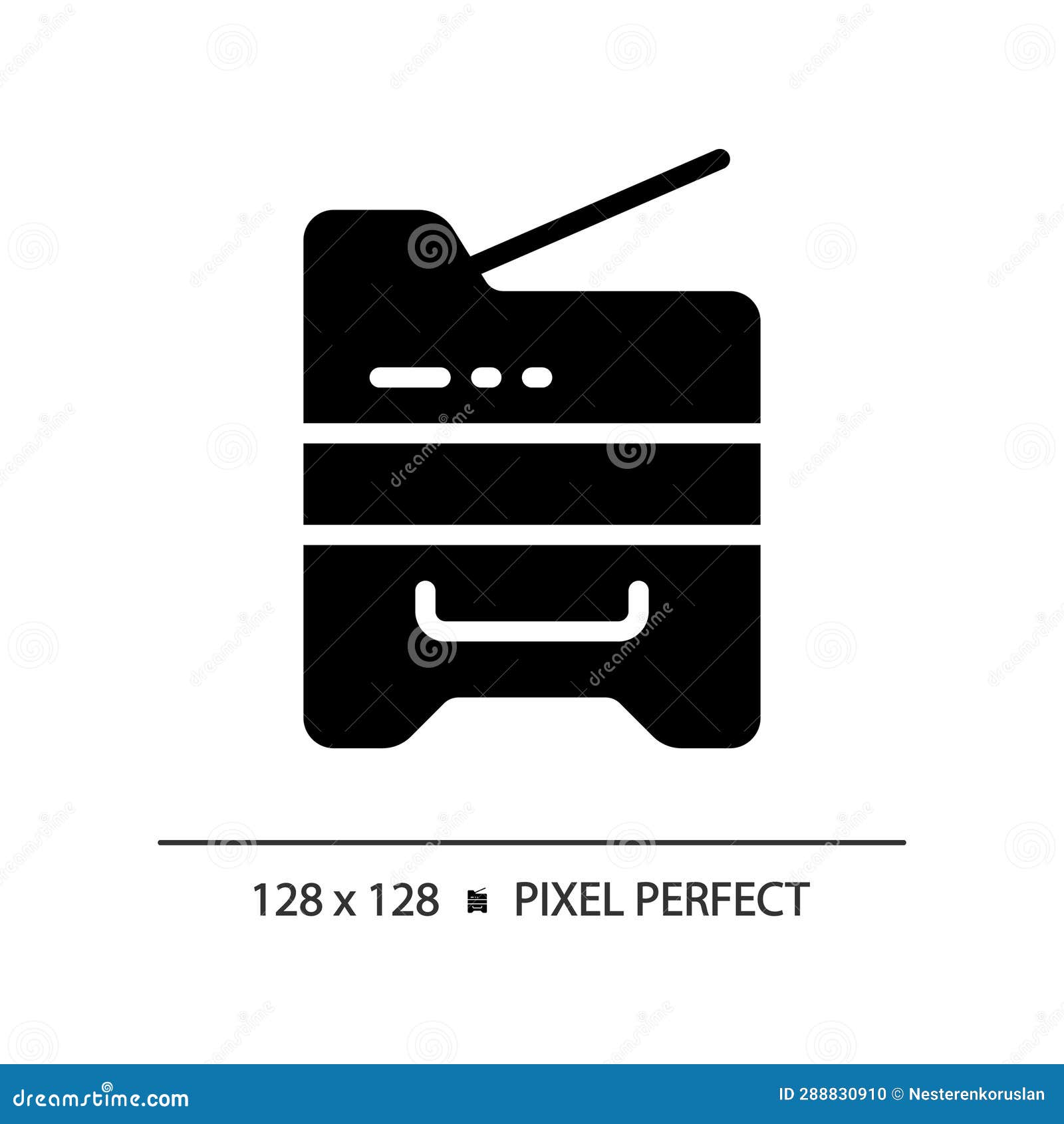 2D Copier Glyph Style Black Icon Stock Vector - Illustration of ...