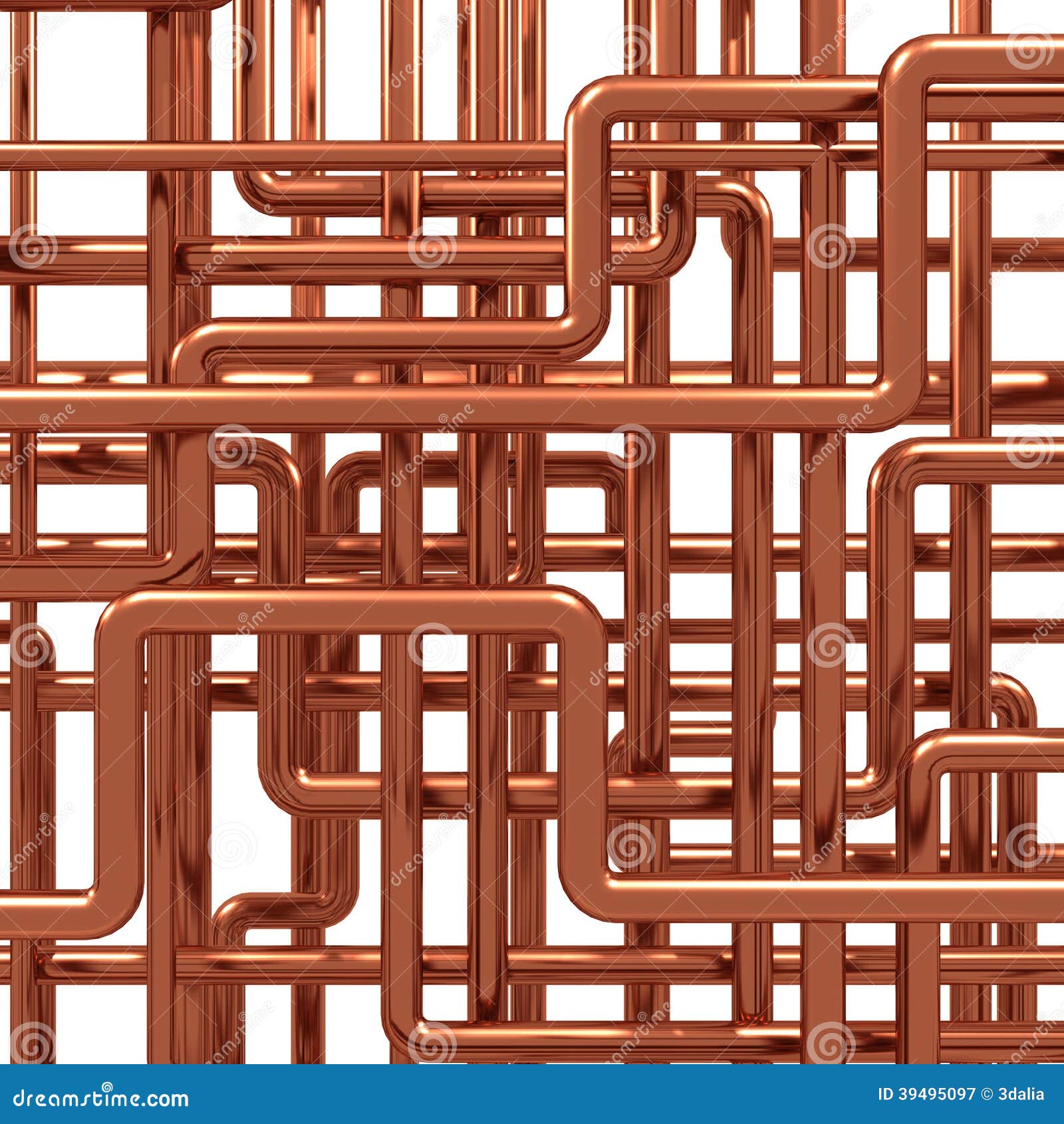 3d Copper Pipes Arrangement Stock Illustration - Illustration of ...