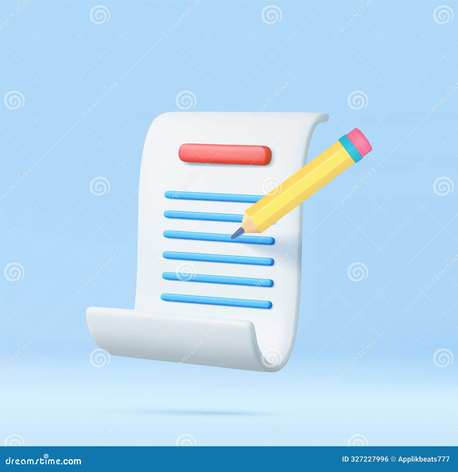 3d Copywriting, Writing Icon. Document Concept Stock Vector ...