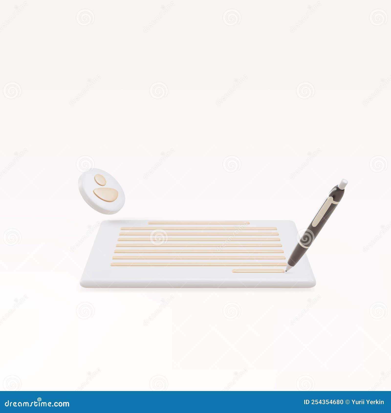 3d Copywriting, Writing Icon. Document and Pens Stock Vector ...