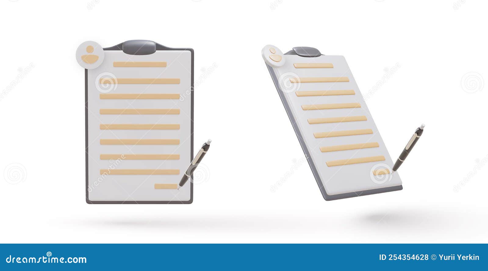 3d Copywriting, Writing Icon. Two Document and Pens. Vector ...