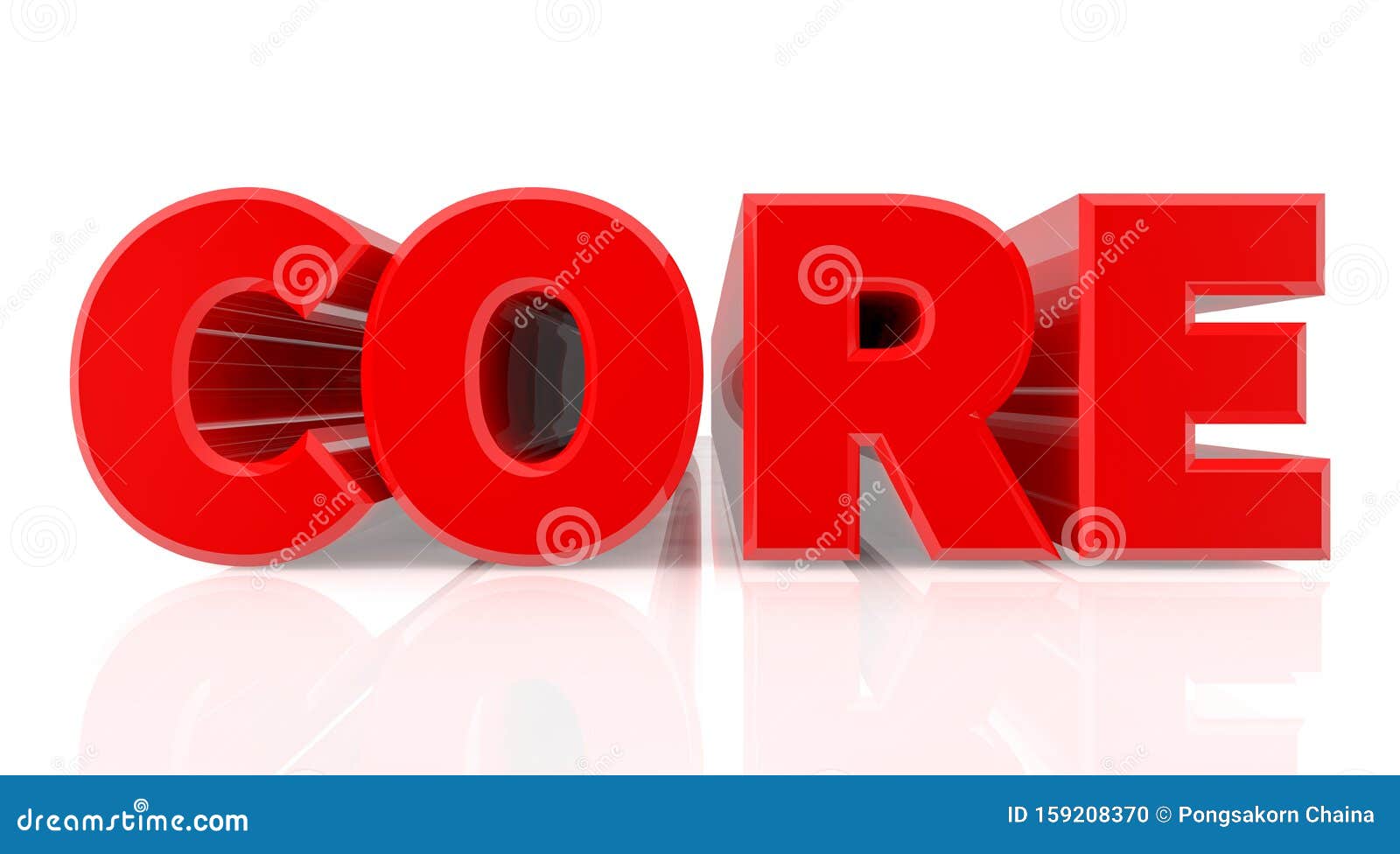 3D CORE Word on White Background 3d Rendering Stock Illustration ...