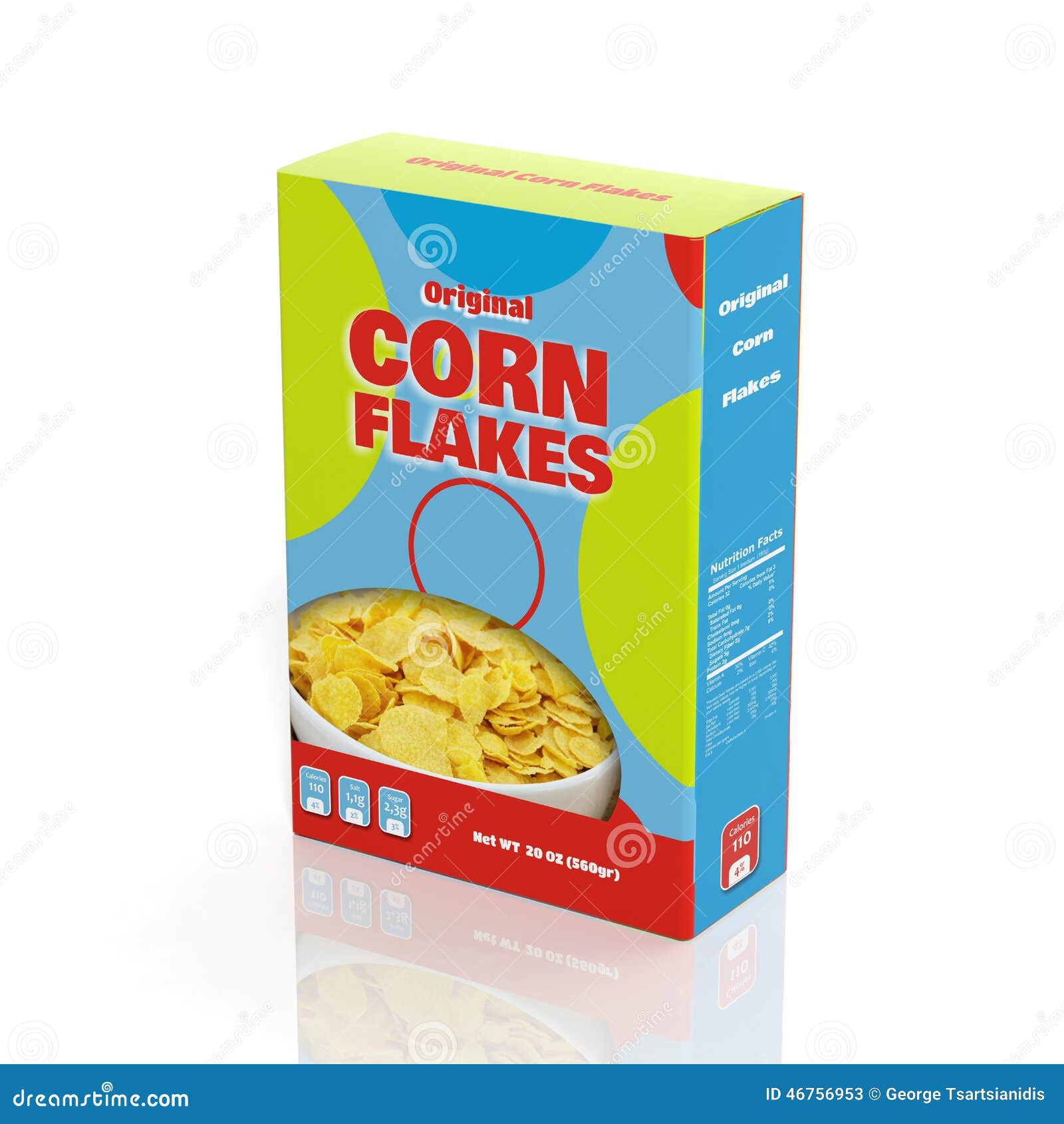 3D Corn Flakes Paper Package Stock Illustration - Illustration of ...
