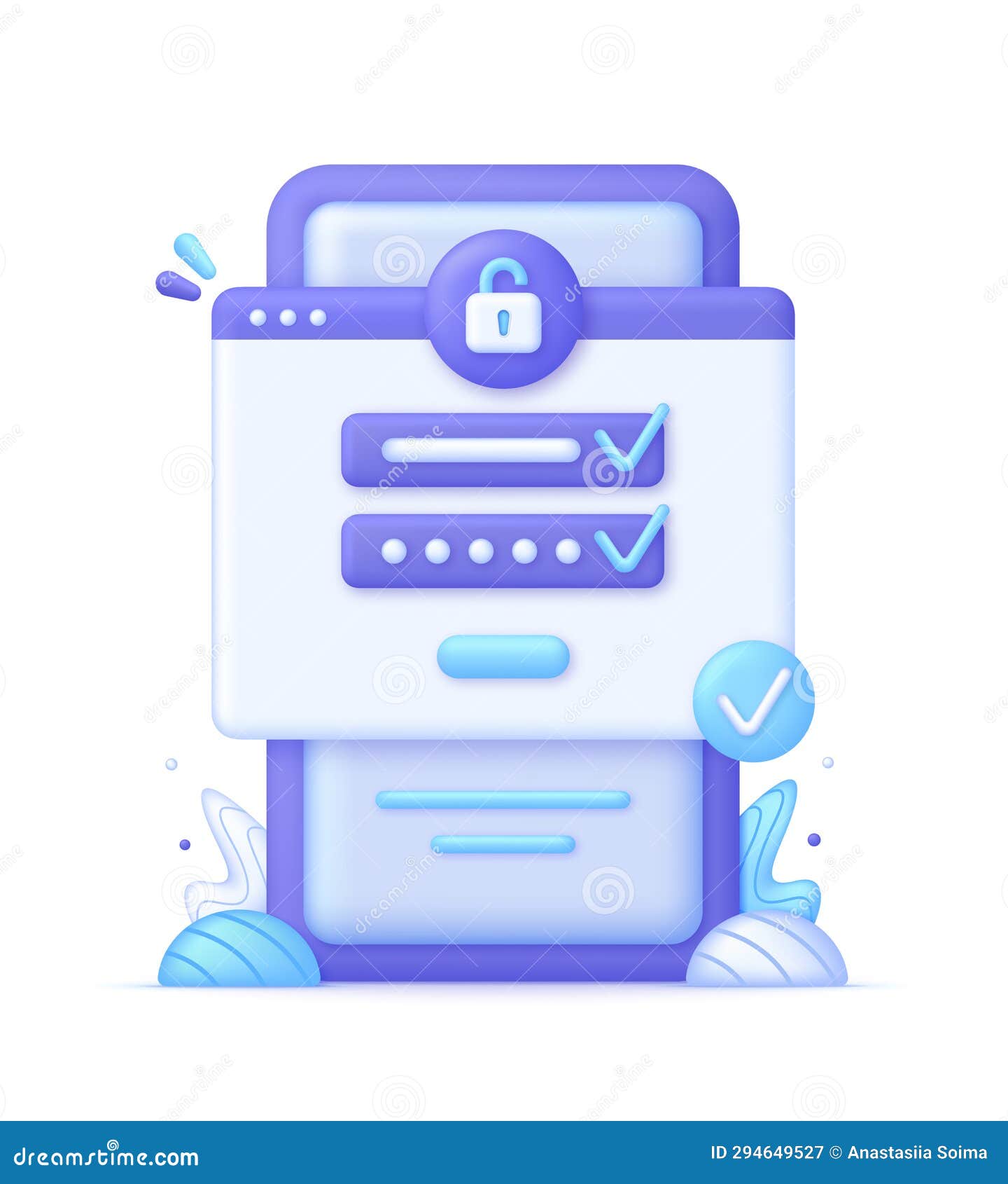 3D Correct Password on Phone. Personal Data Protection on the Internet ...