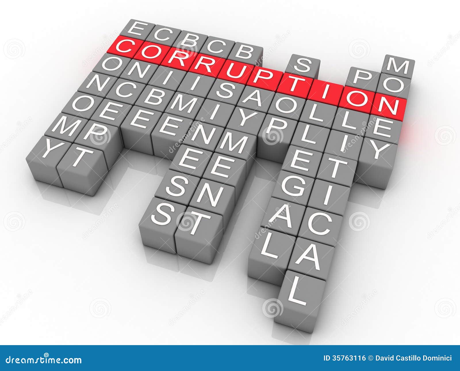 3d Corruption in word stock illustration. Illustration of giving - 35763116