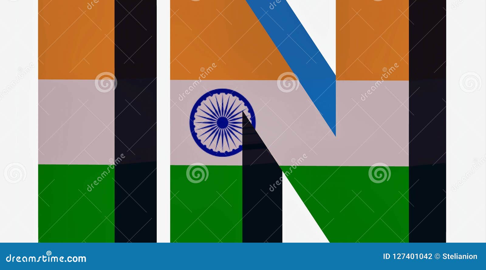 3d Country Short Code Letters - India Stock Illustration - Illustration ...