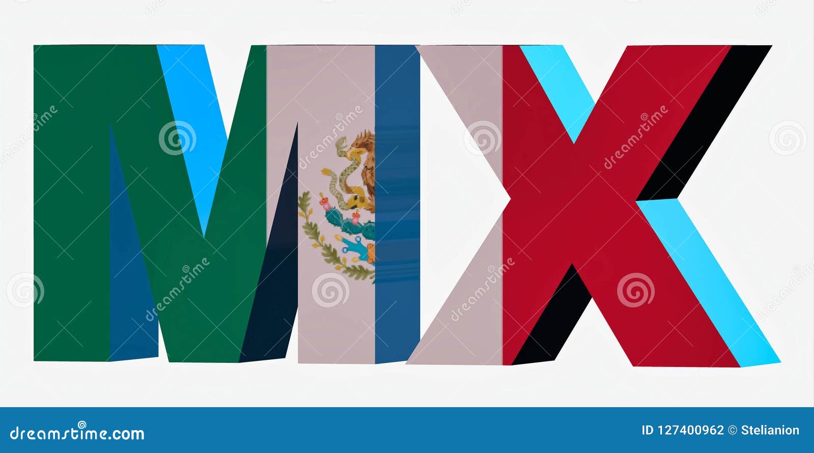 3d Country Short Code Letters - Mexico Stock Illustration ...