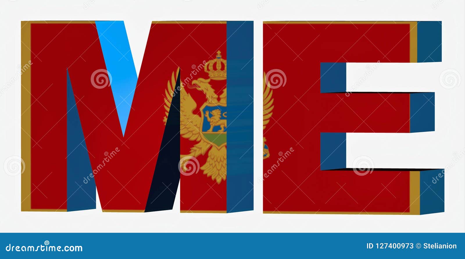 3d Country Short Code Letters - Montenegro Stock Illustration ...