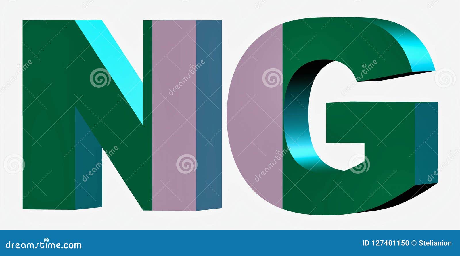 3d Country Short Code Letters - Nigeria Stock Illustration ...