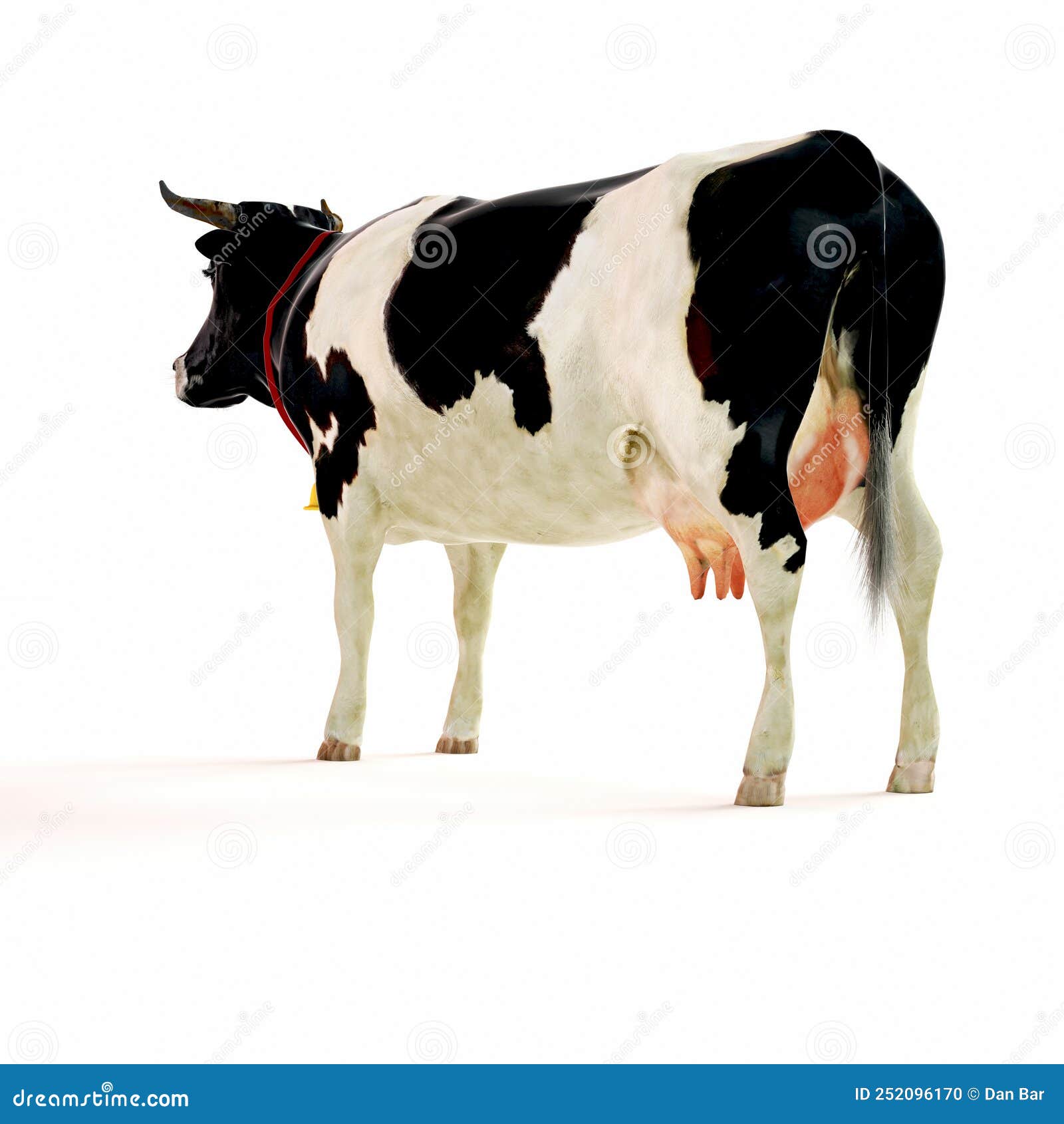 3d Cow Render on White Background Stock Illustration - Illustration of ...