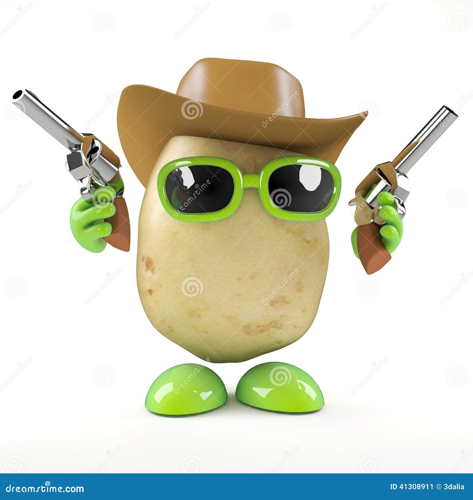 3d Cowboy potato stock illustration. Illustration of vegetable - 41308911