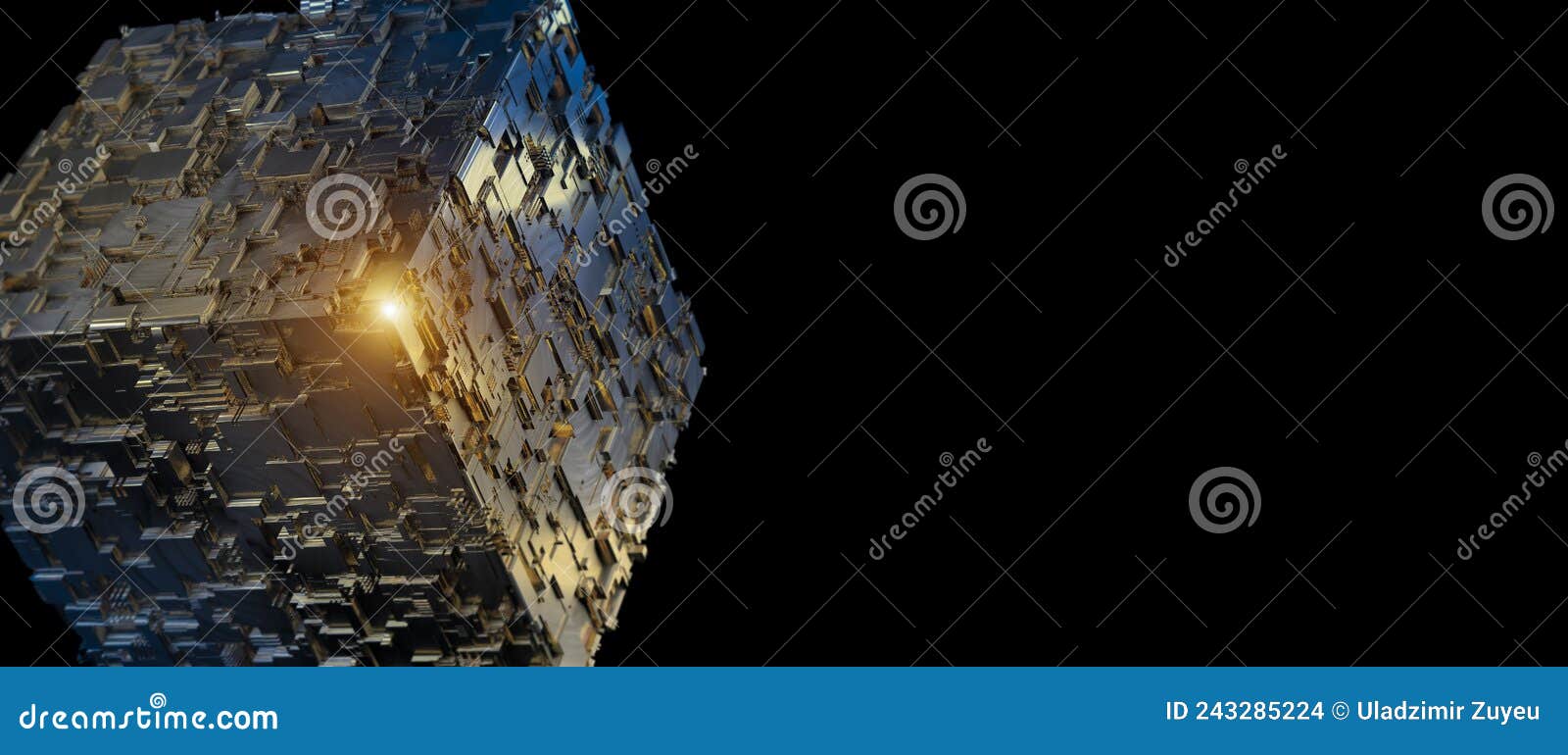 3d Cpu Processor Chip Banner Background. Technological Abstract ...