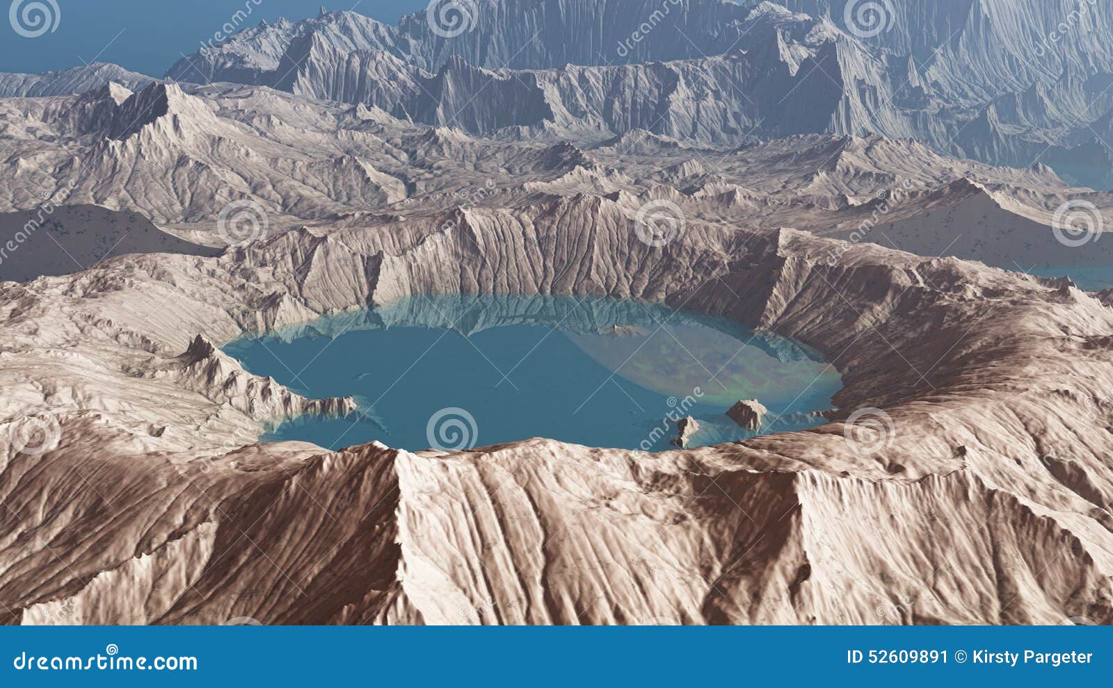 3D crater on planet stock illustration. Illustration of starry - 52609891