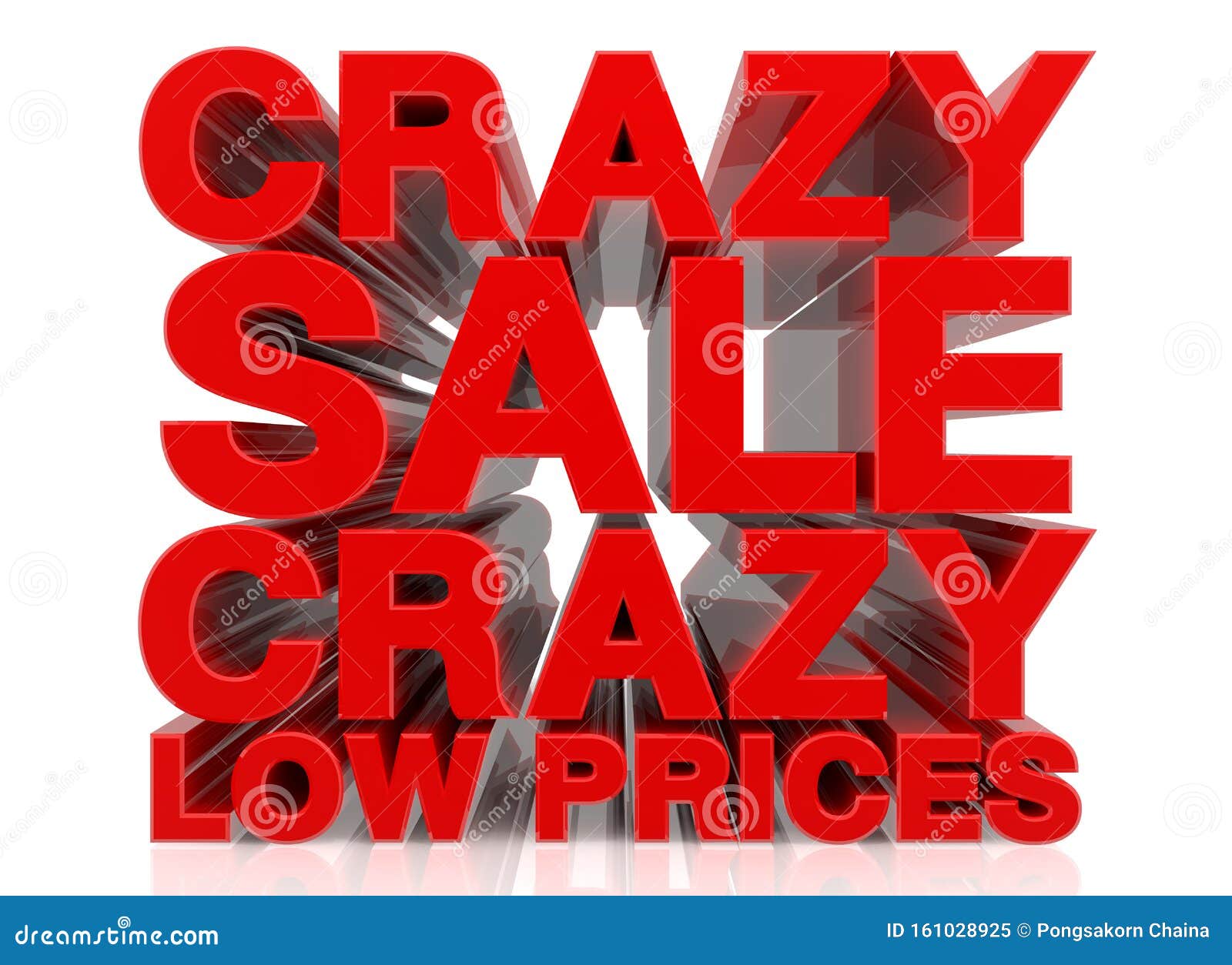 3D CRAZY SALE CRAZY LOW PRICES Word on White Background 3d Rendering ...