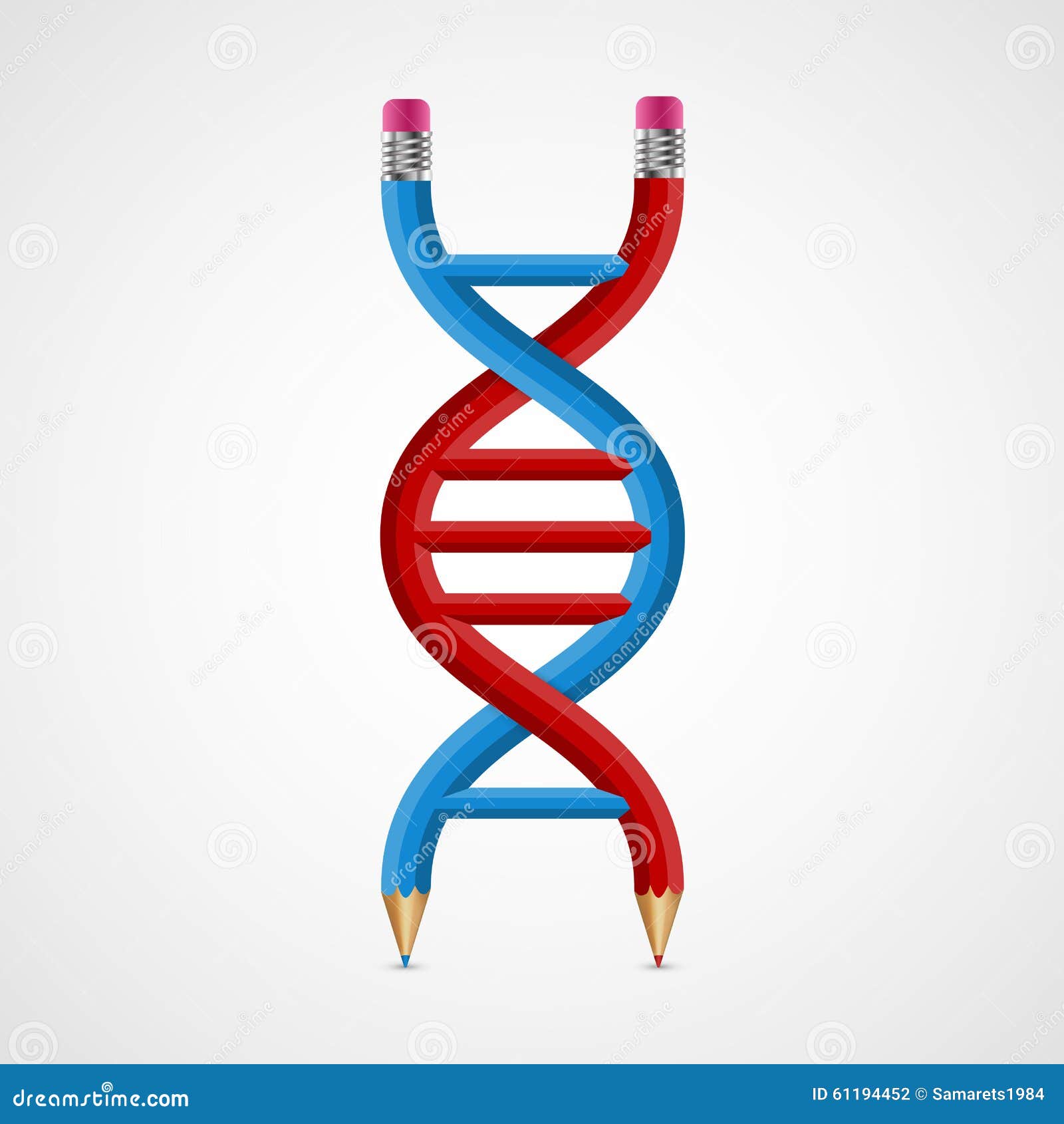3D Creative Icon DNA from Pencils. Stock Vector - Illustration of ...