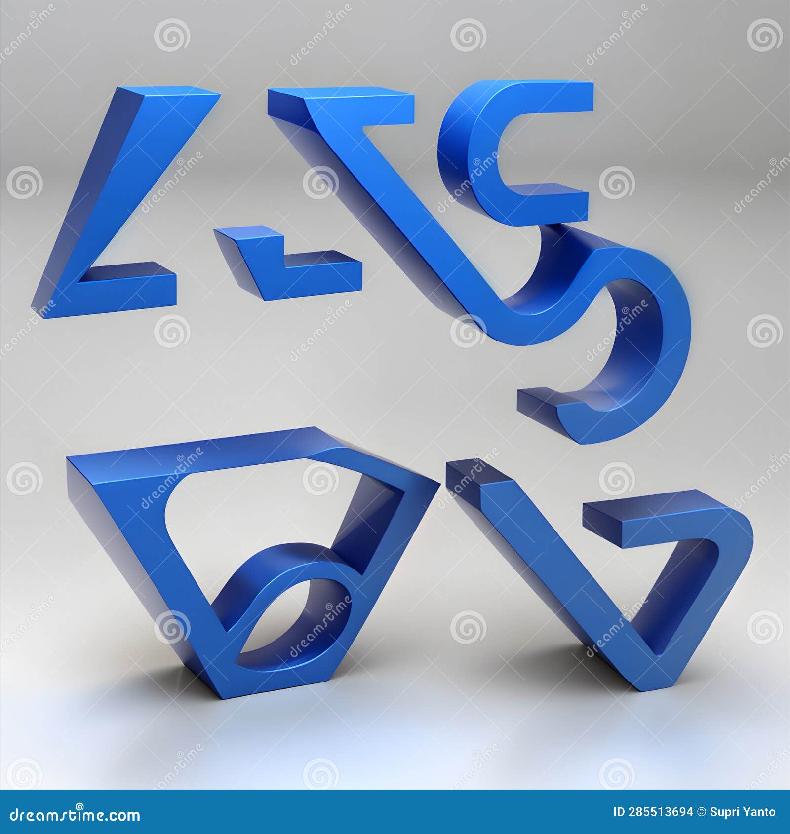3D Creative Shape Symbol Blue Color for Logo Stock Illustration ...