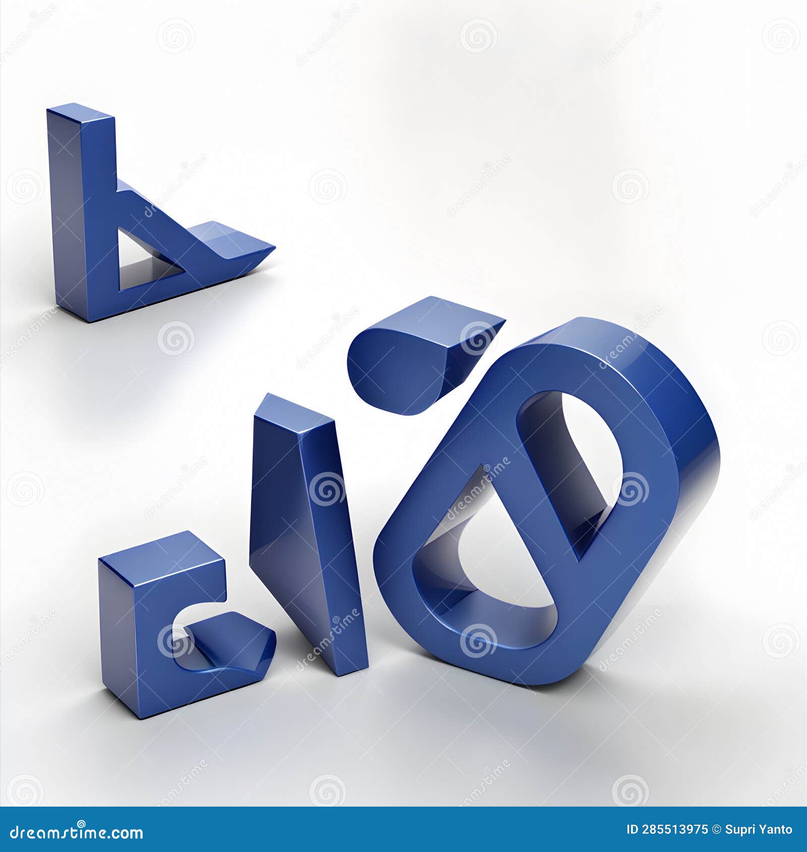 3D Creative Shape Symbol Blue Color for Logo Stock Illustration ...