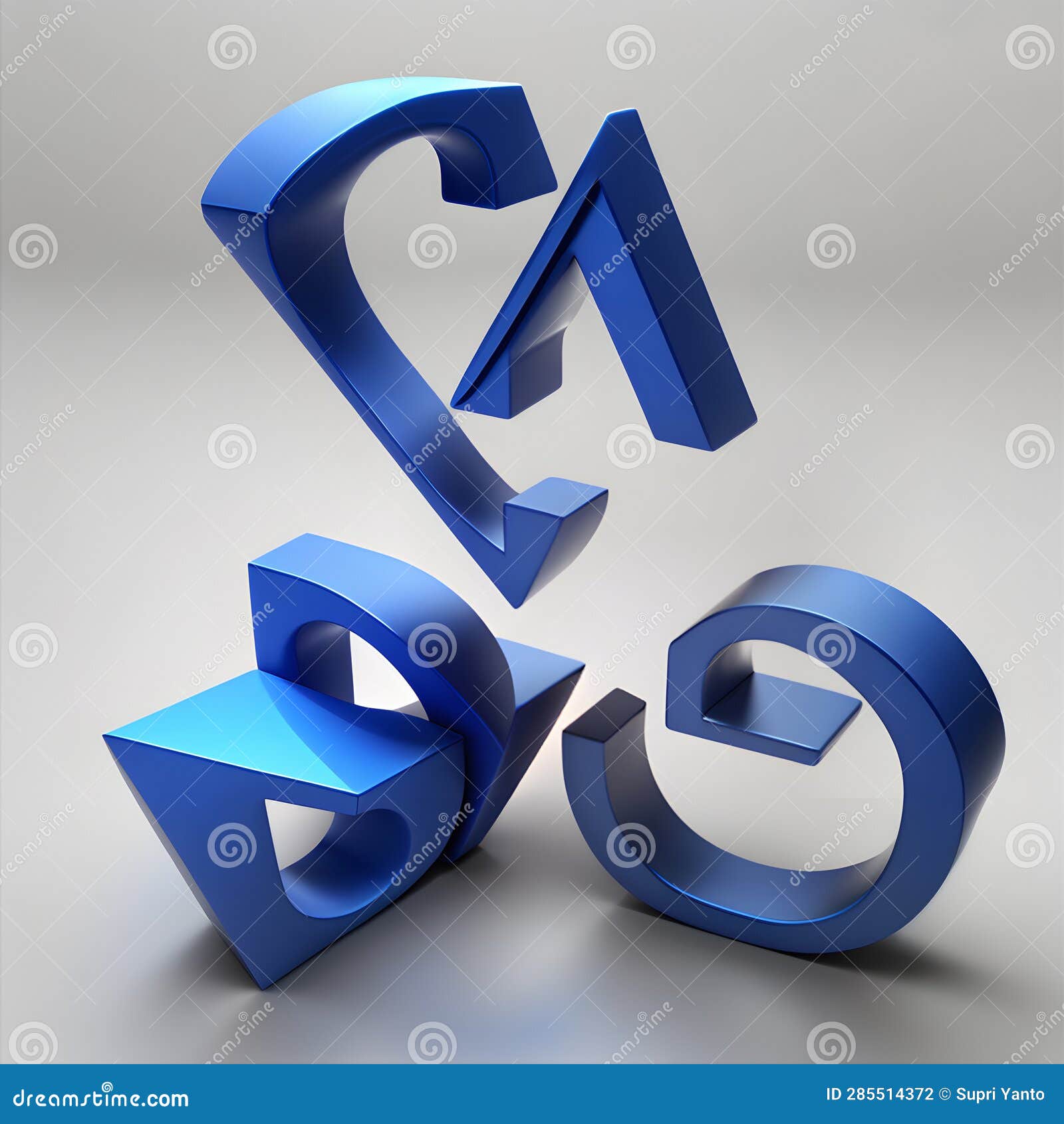 3D Creative Shape Symbol Blue Color for Logo Stock Illustration ...