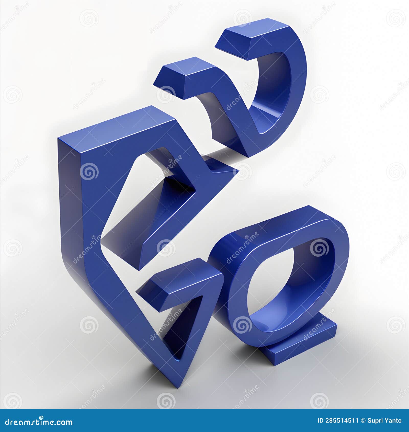 3D Creative Shape Symbol Blue Color for Logo Stock Illustration ...