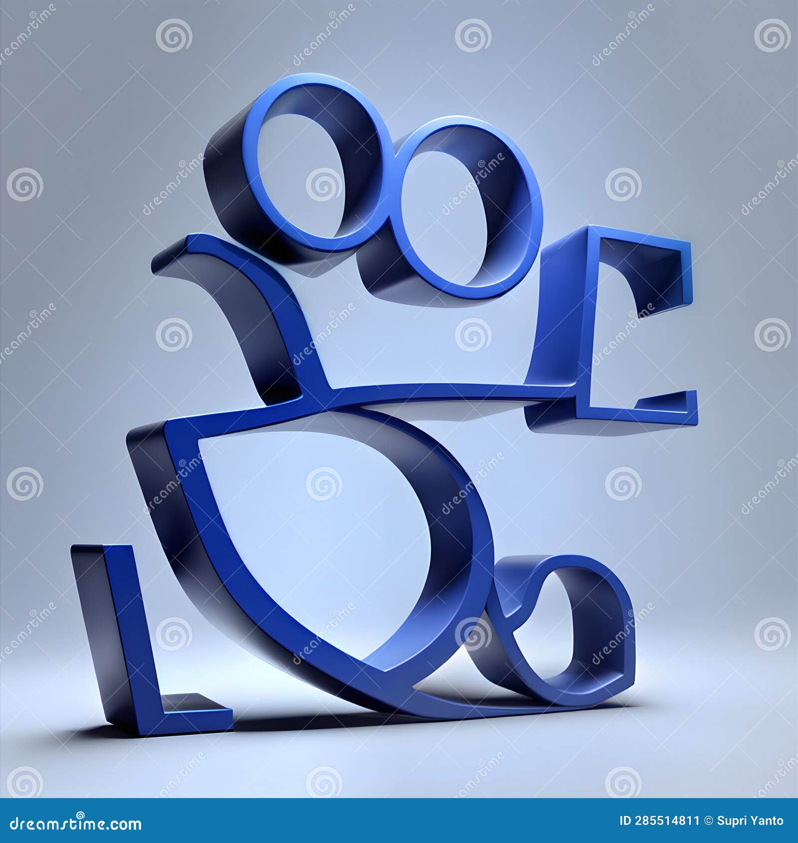 3D Creative Shape Symbol Blue Color for Logo Stock Illustration ...