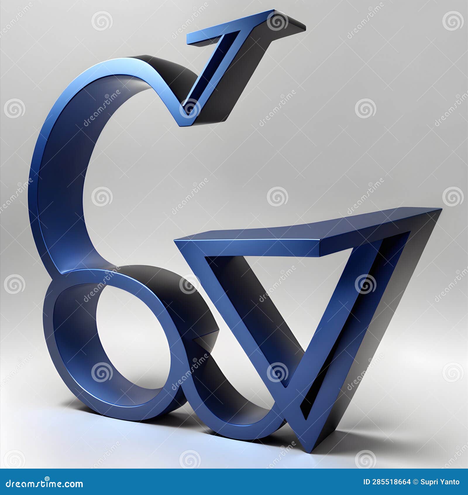 3D Creative Shape Symbol Blue Color for Logo Stock Illustration ...