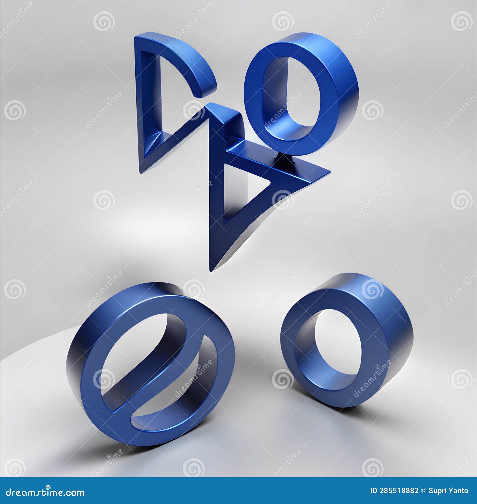 3D Creative Shape Symbol Blue Color for Logo Stock Illustration ...
