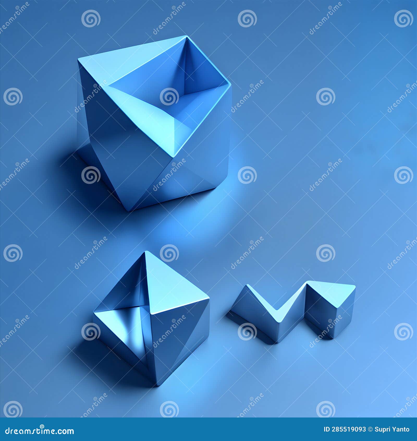 3D Creative Shape Symbol Blue Color for Logo Stock Illustration ...