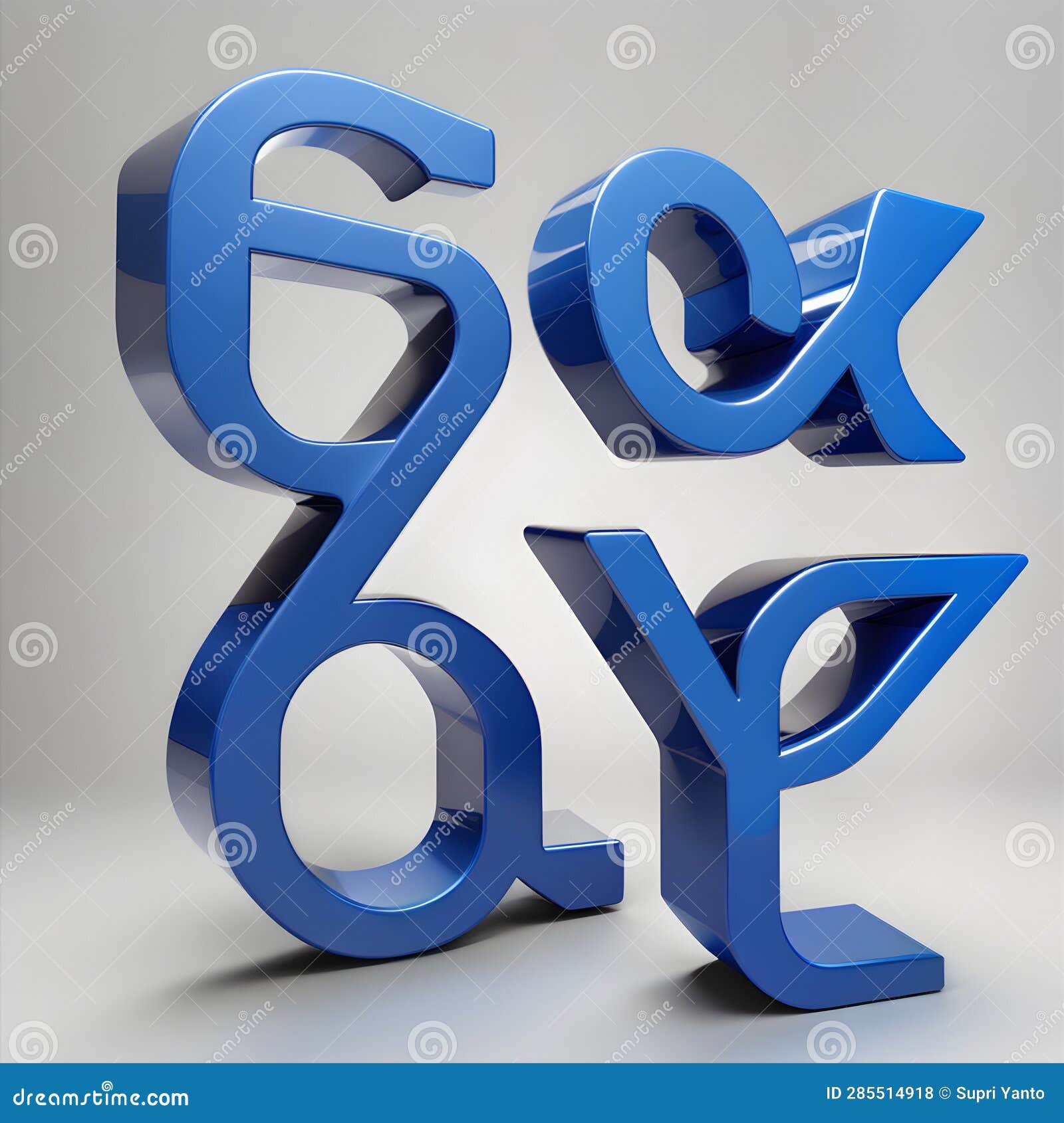3D Creative Shape Symbol Blue Color for Logo Stock Illustration ...