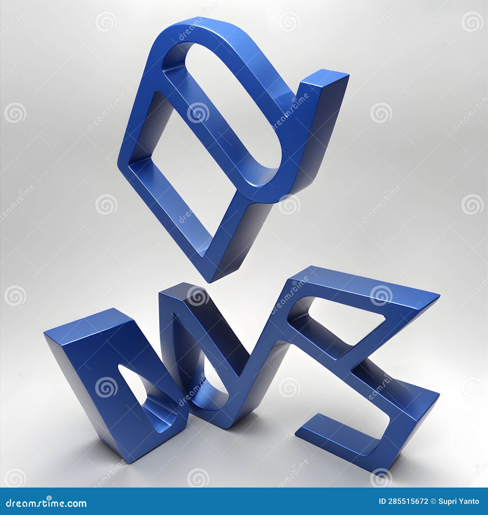 3D Creative Shape Symbol Blue Color for Logo Stock Illustration ...