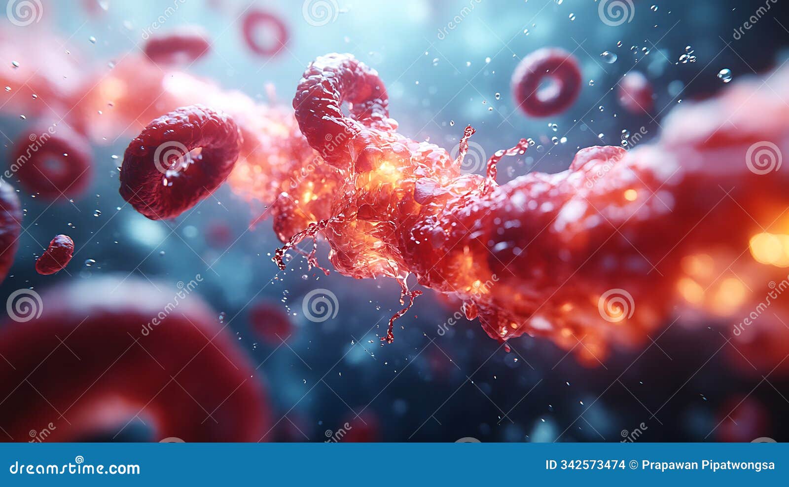 3D Cross Section of Artery Displaying Blood Flow Dynamics Stock ...