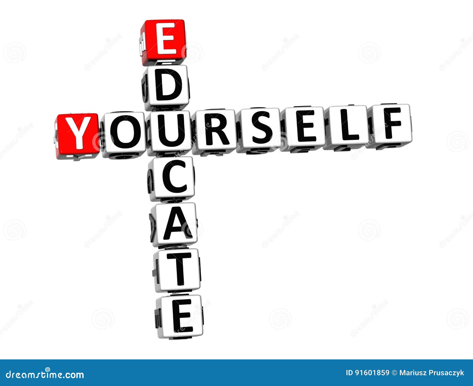 Educate Yourself - Cartoon Illustration On Blue Chalkboard. Royalty ...