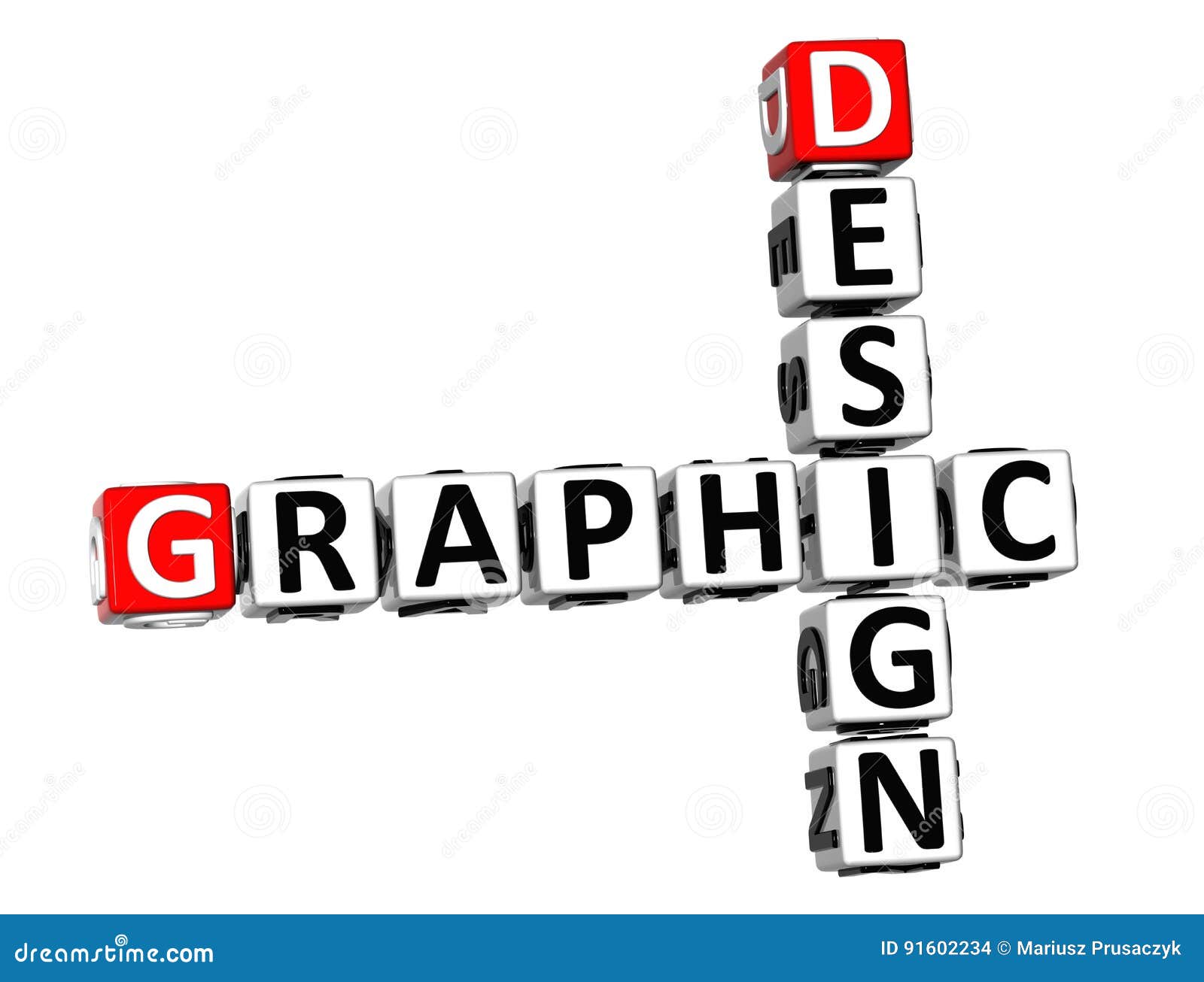 3D Crossword Graphic Design on White Background Stock Illustration ...